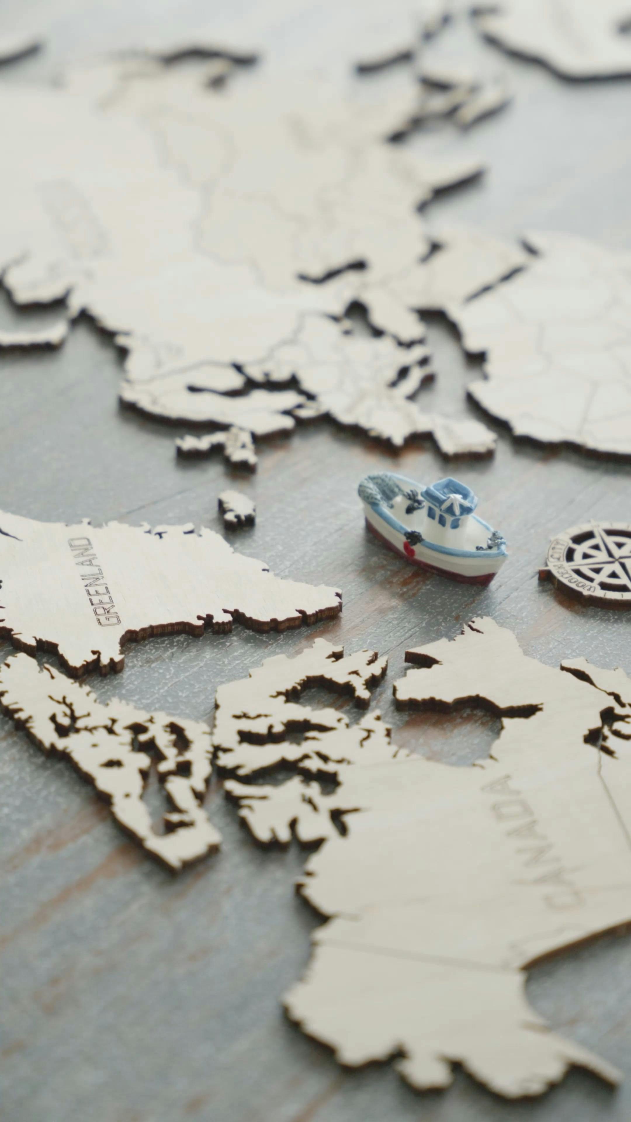 Video of a Wooden Map Puzzle · Free Stock Video