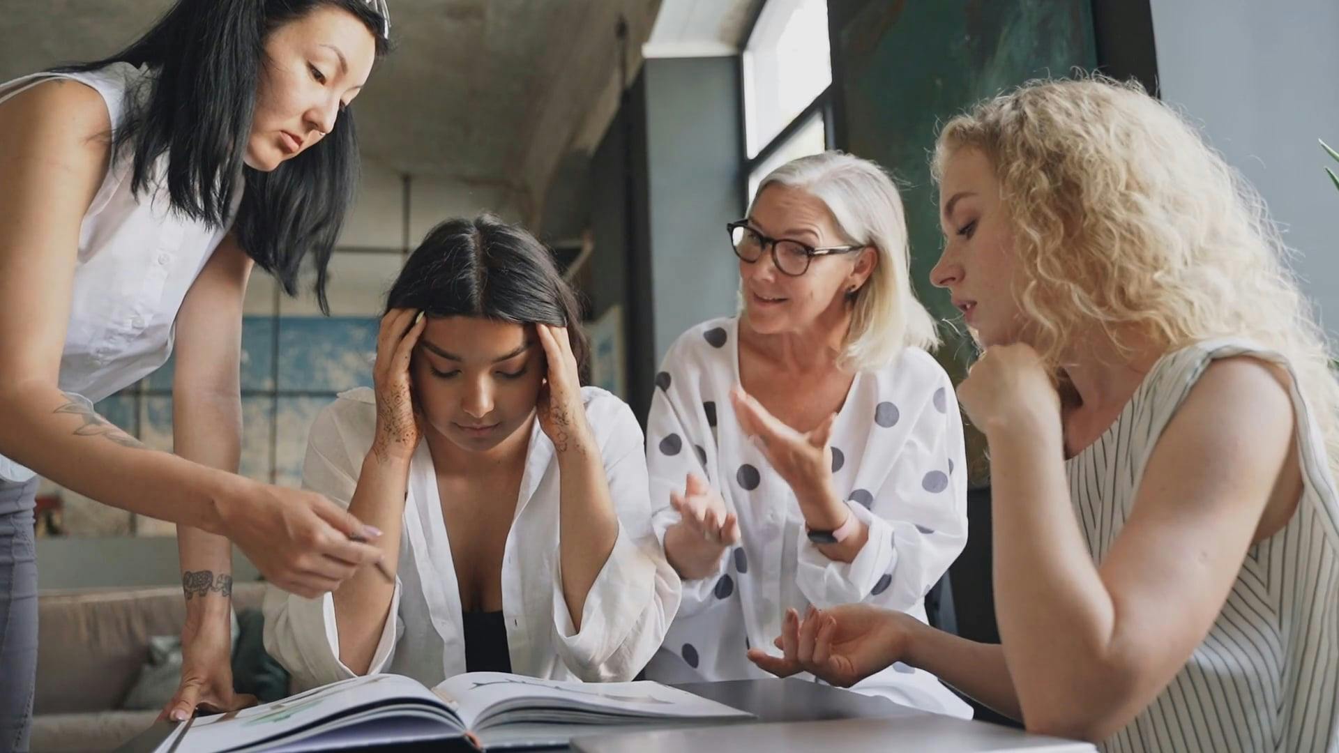 Four Women Talking Together · Free Stock Video