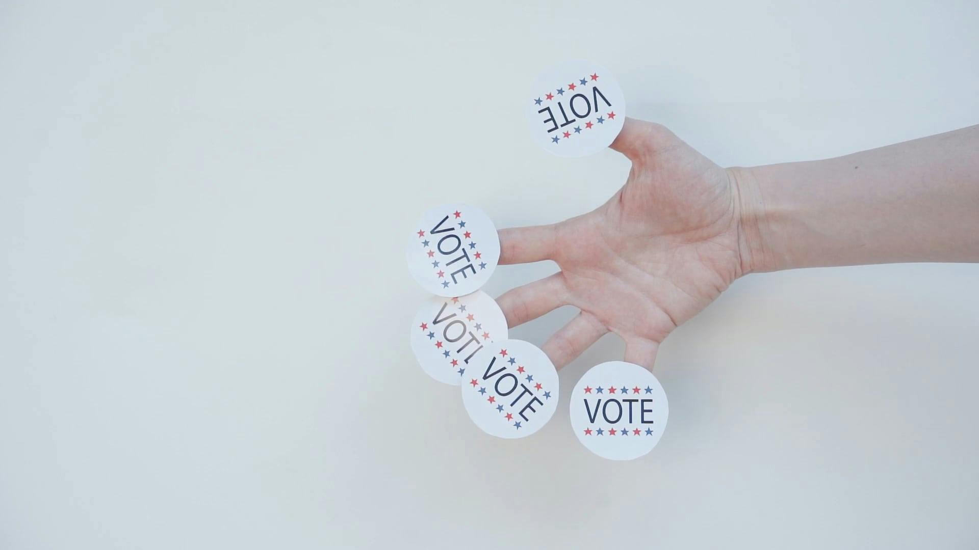 Vote Stickers on Person's Fingers Free Stock Video Footage, Royalty ...
