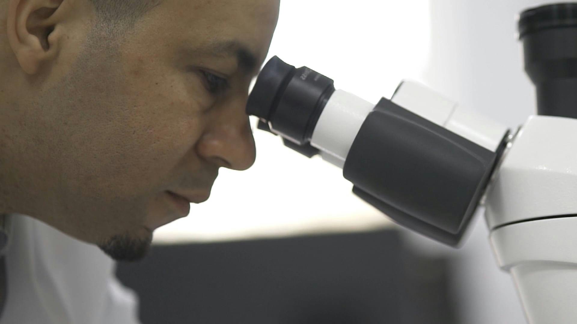 Man using Microscope · Free Stock Video