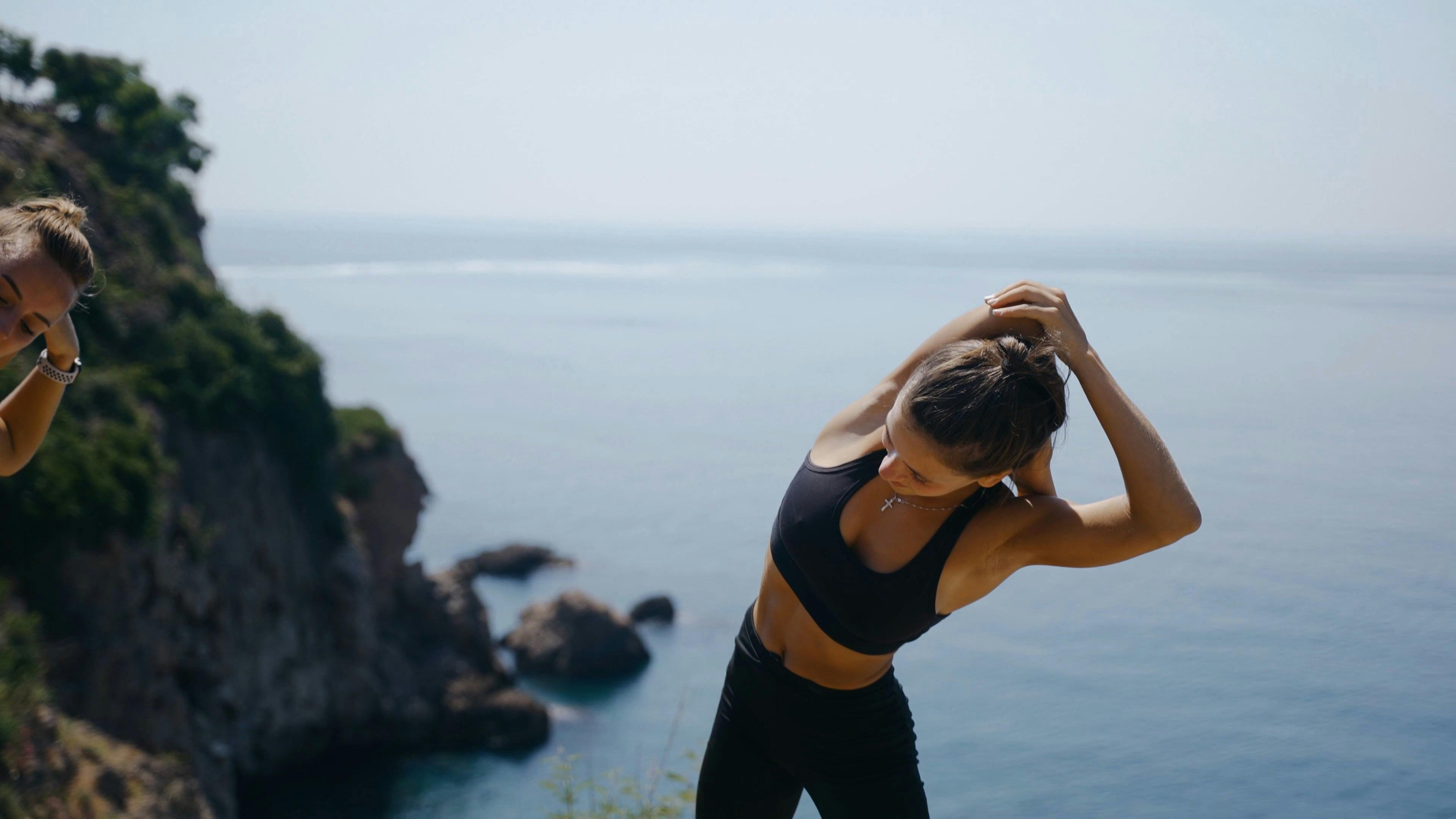 Woman Wearing Sports Bra Exercising Free Stock Video Footage, Royalty ...
