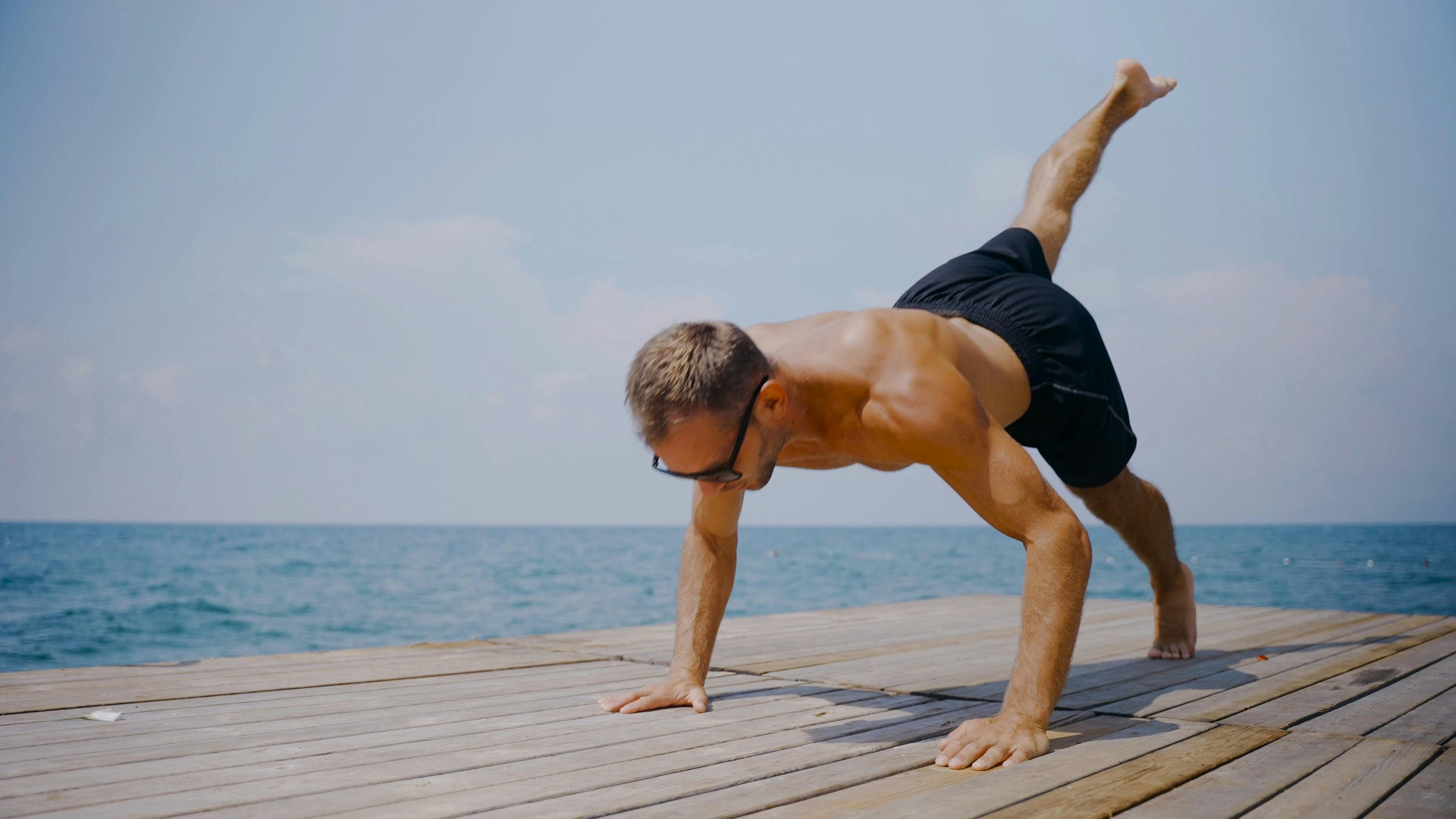 A Man Doing a Push-Ups · Free Stock Video