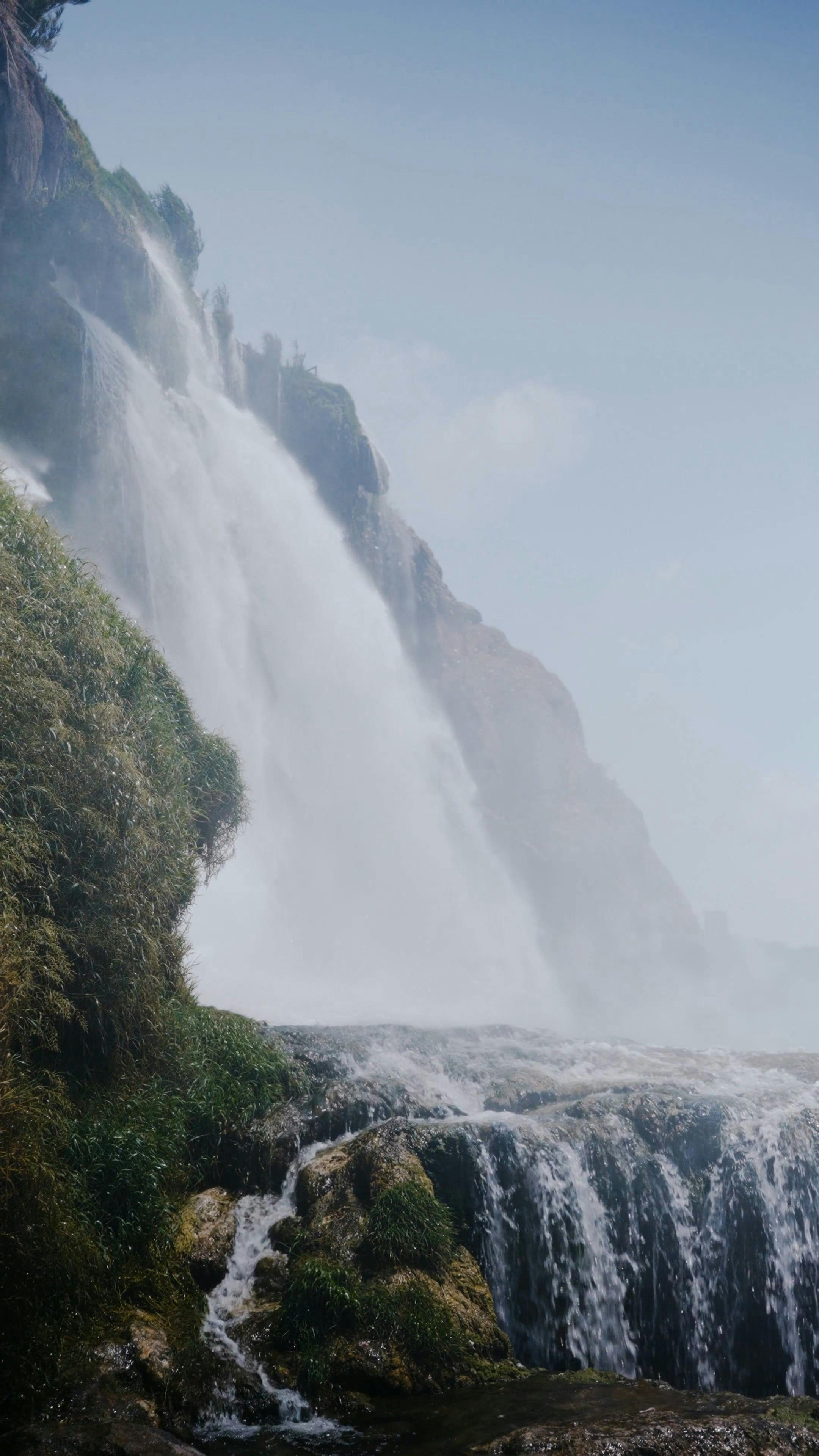 Vertical Video of a Waterfalls · Free Stock Video
