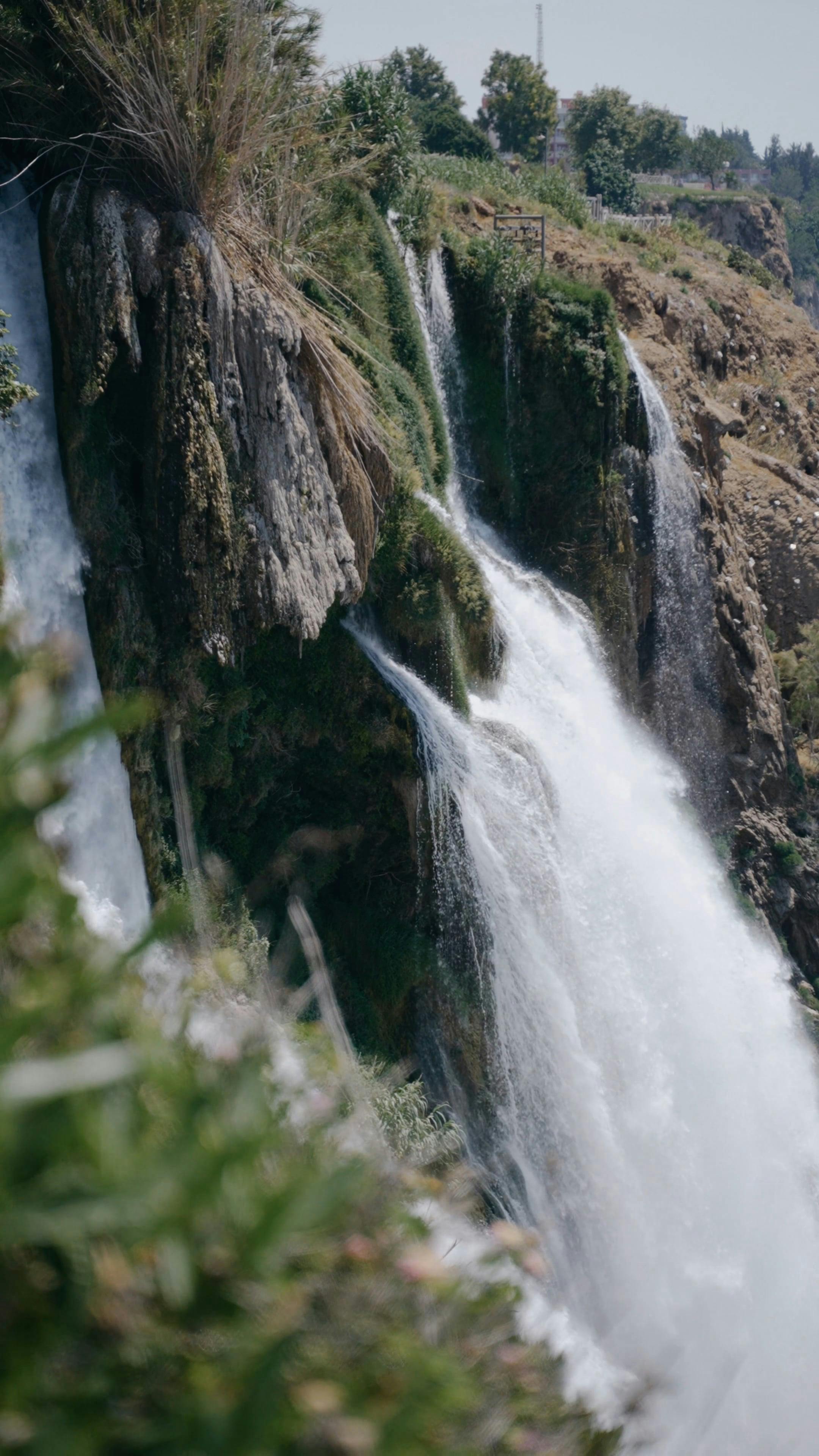 Close-up Footage Of A Waterfall Crest · Free Stock Video