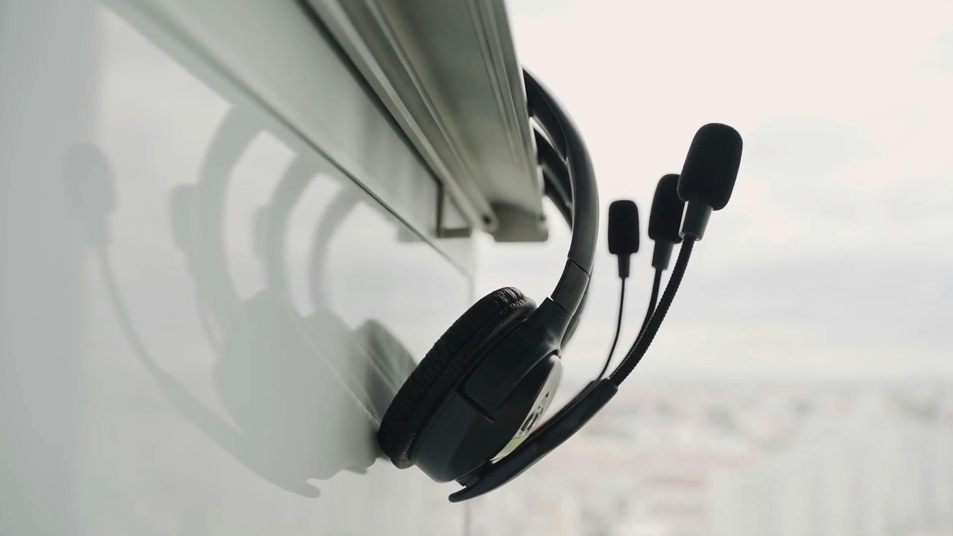 Close up of Headsets Hanging on a Table Free Stock Video Footage ...