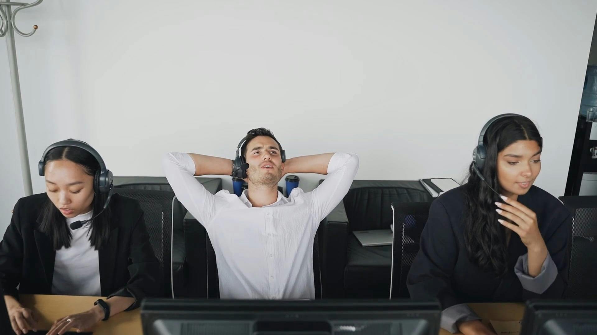 A Call Center Agents Taking Calls Free Stock Video Footage, Royalty ...