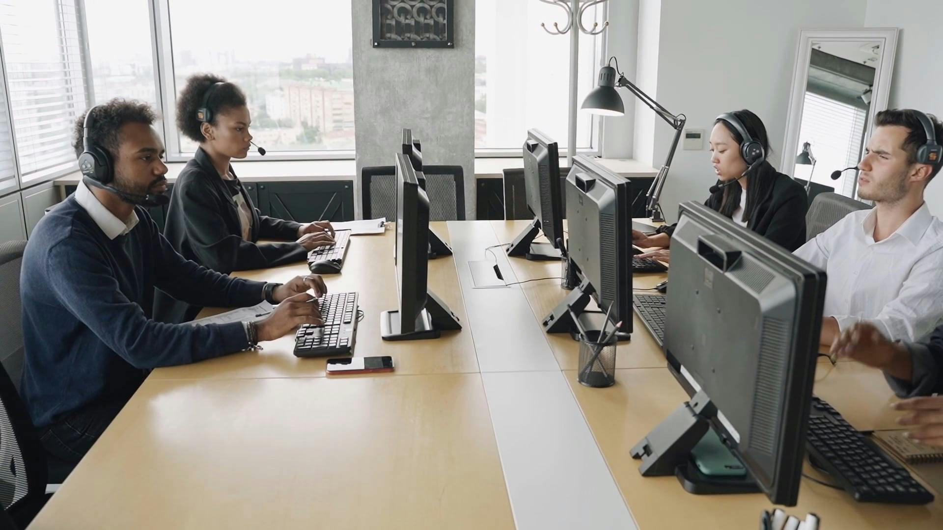 Call Center Agents Cheering Free Stock Video Footage, Royalty-Free 4K ...