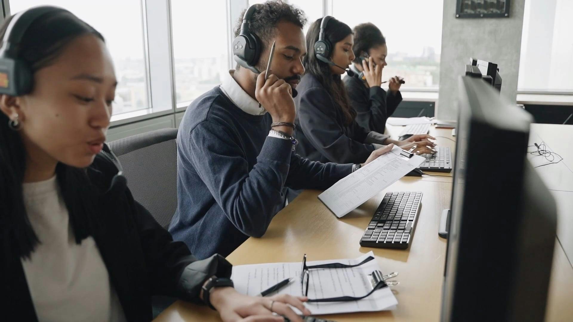 Call Center Agents at Work Free Stock Video Footage, Royalty-Free 4K ...