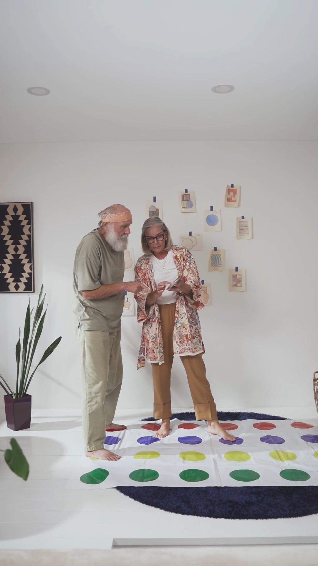 An Elderly Couple Playing Twister Indoors Free Stock Video Footage ...
