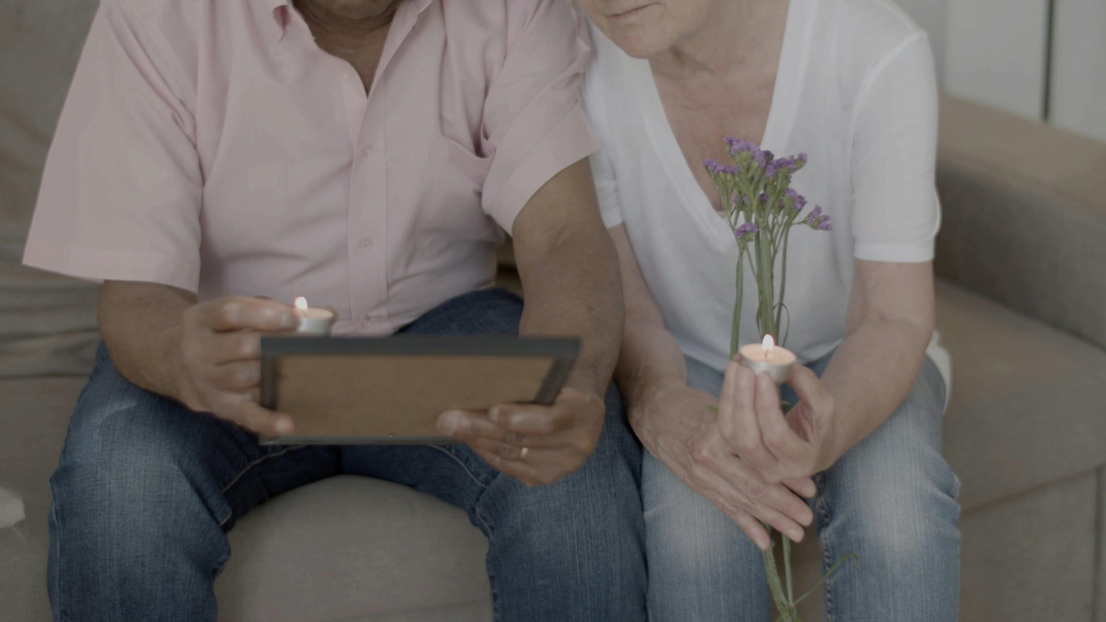 Elderly People Grieving Together on a Couch Free Stock Video Footage ...