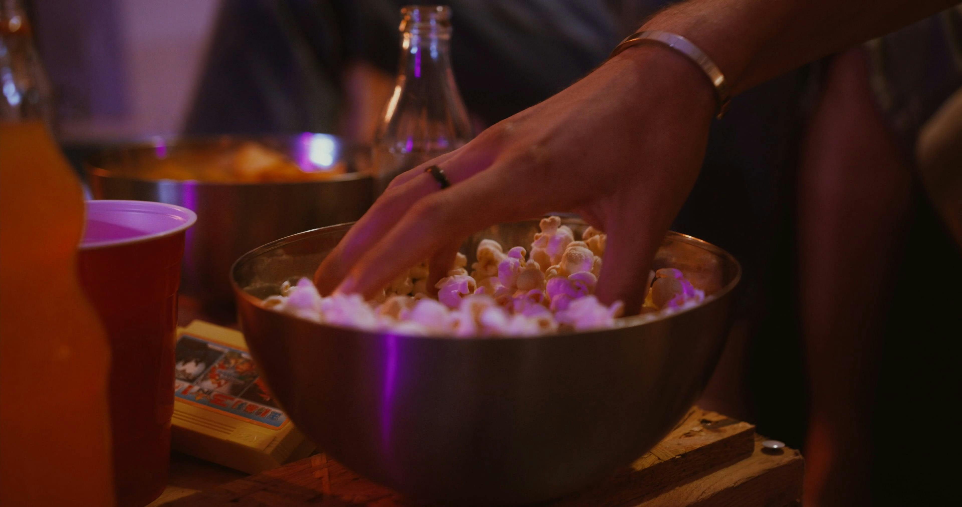 Woman Throwing Popcorn · Free Stock Video