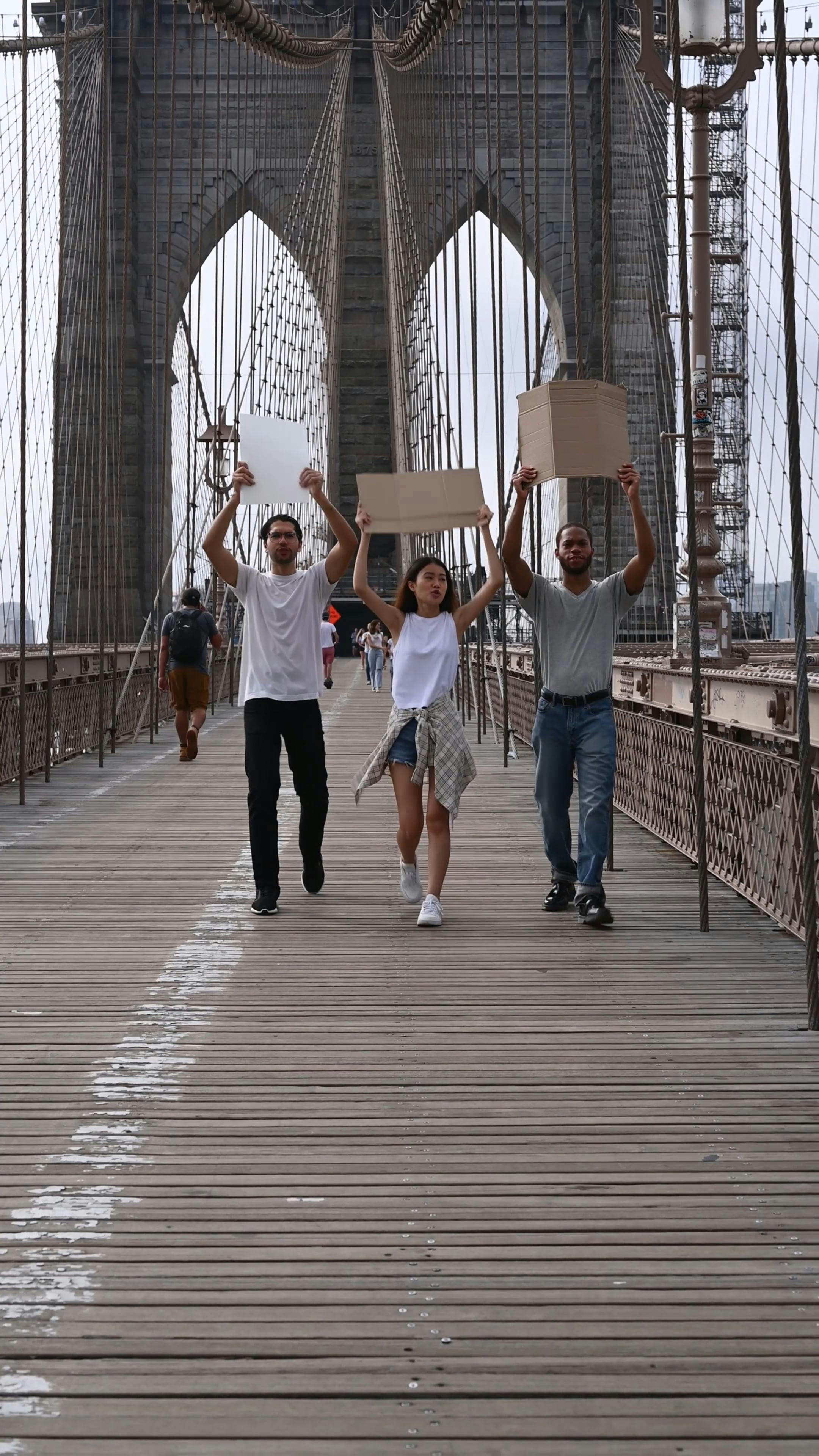 People Protesting on the Bridge Free Stock Video Footage, Royalty-Free ...