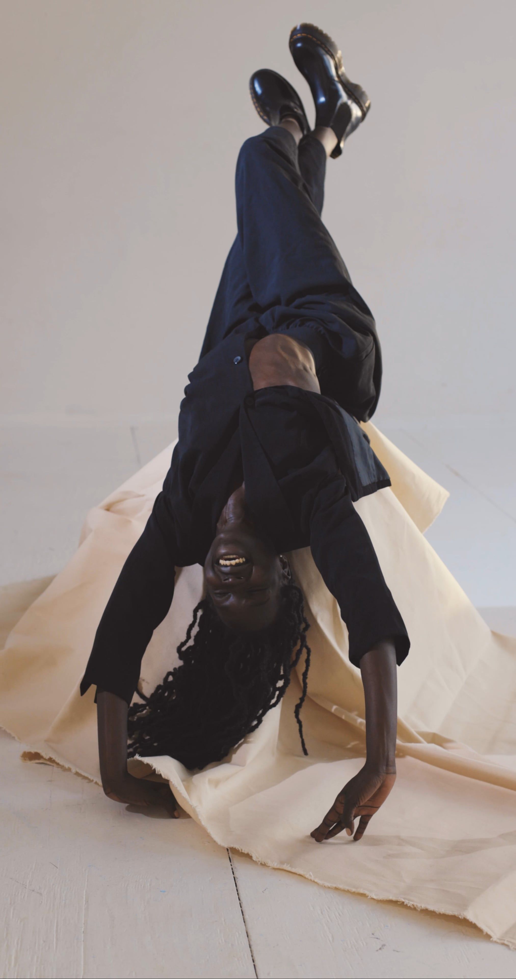 A Model Posing Upside Down · Free Stock Video