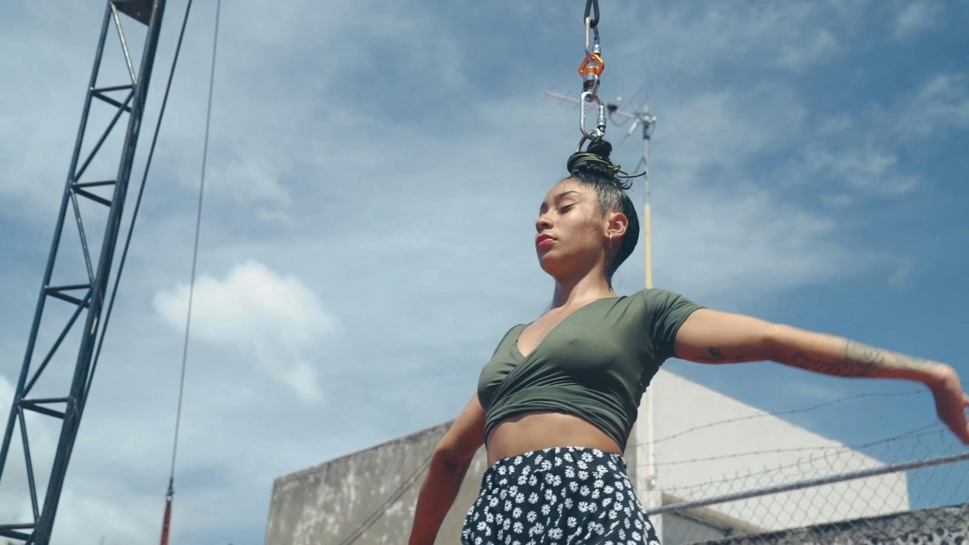 A Woman Dancing while Hanging by Her Hair Free Stock Video Footage ...