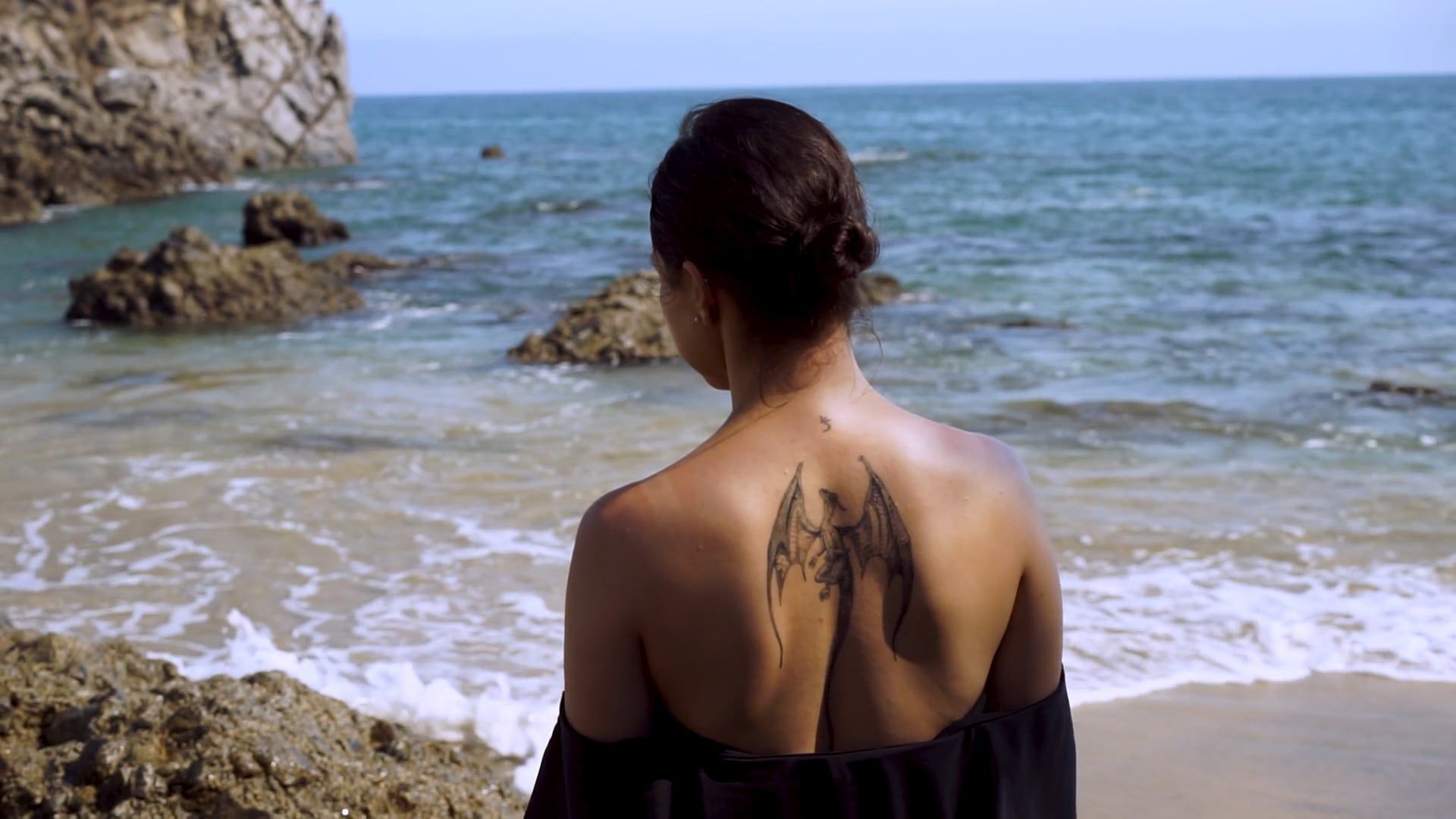 Back View of a Woman at the Beach Free Stock Video Footage, Royalty ...