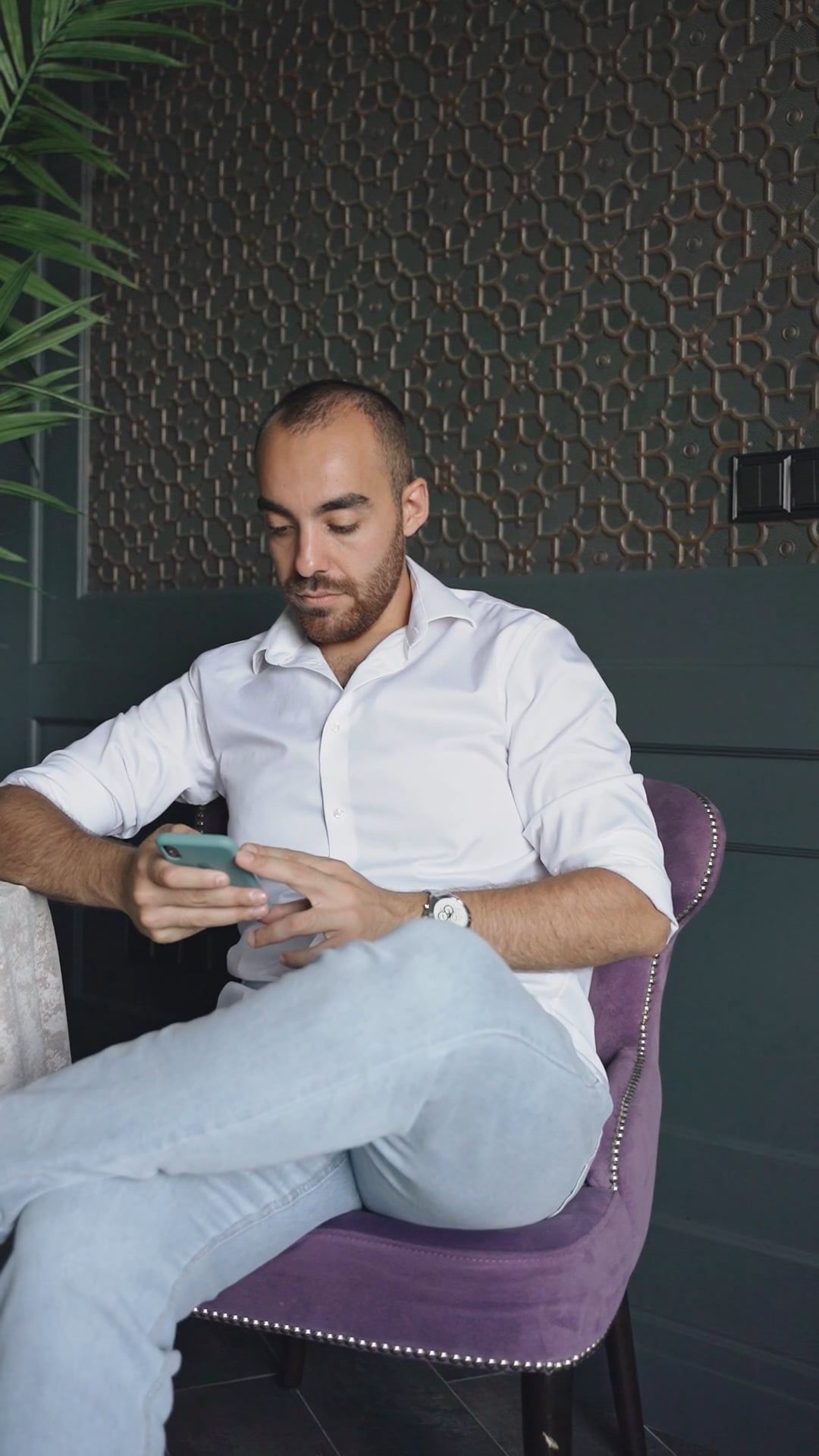 Man Sitting Using His Phone Free Stock Video Footage, Royalty-Free 4K ...