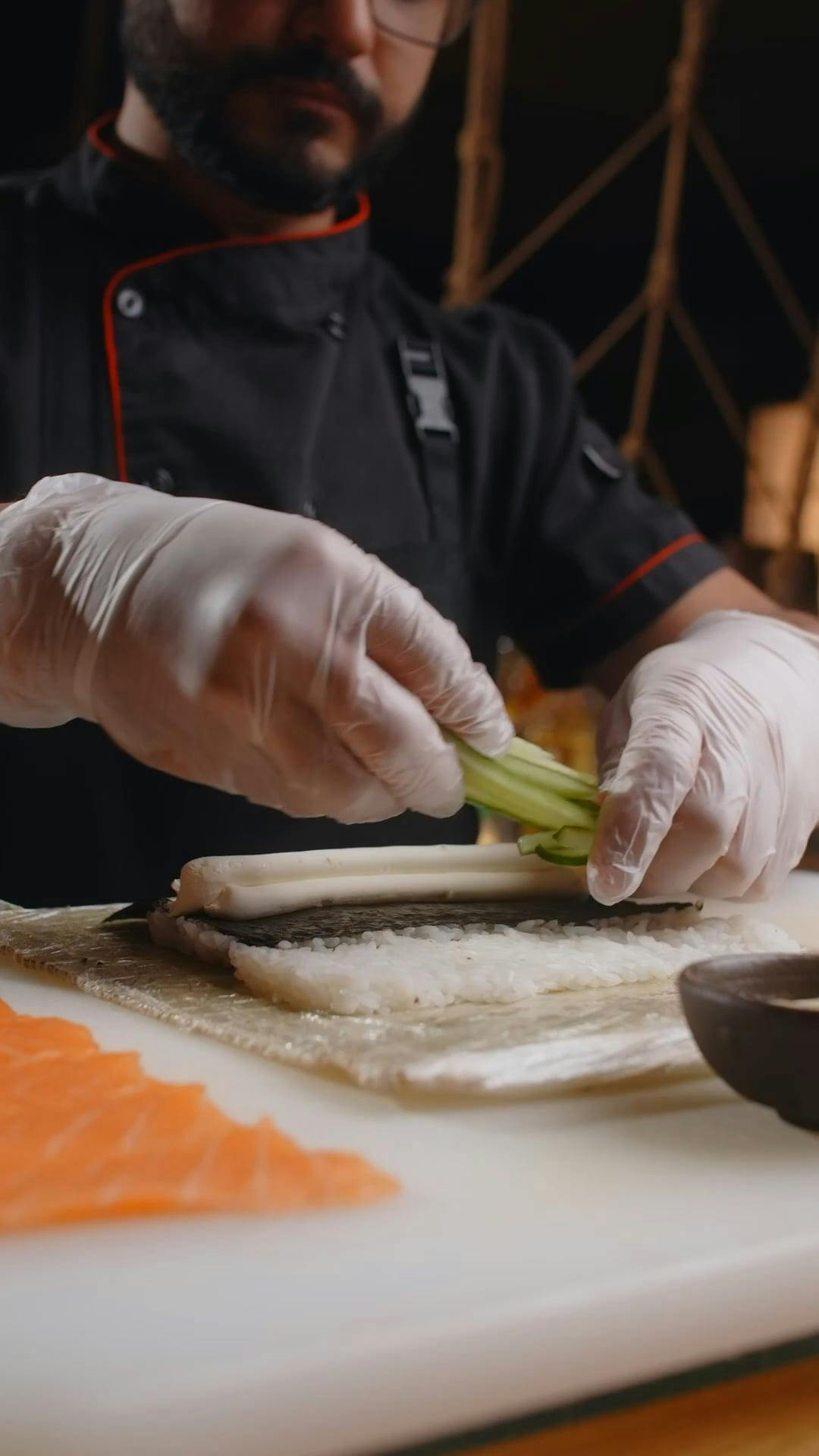 Japanese Chef Cooking Teppanyaki Live Show Free Stock Video Footage ...