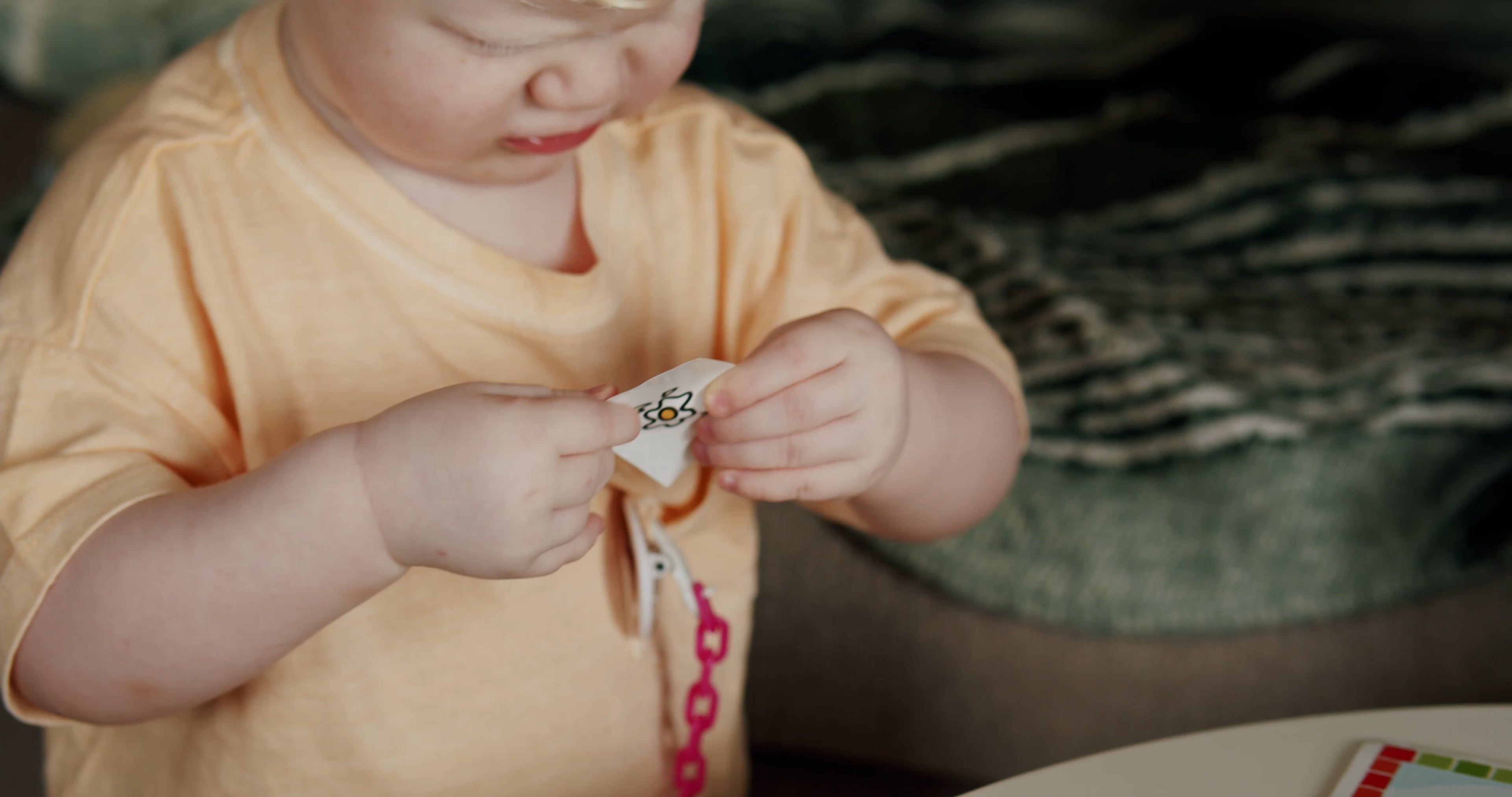 A Little Child Playing with a Sticker Free Stock Video Footage, Royalty ...
