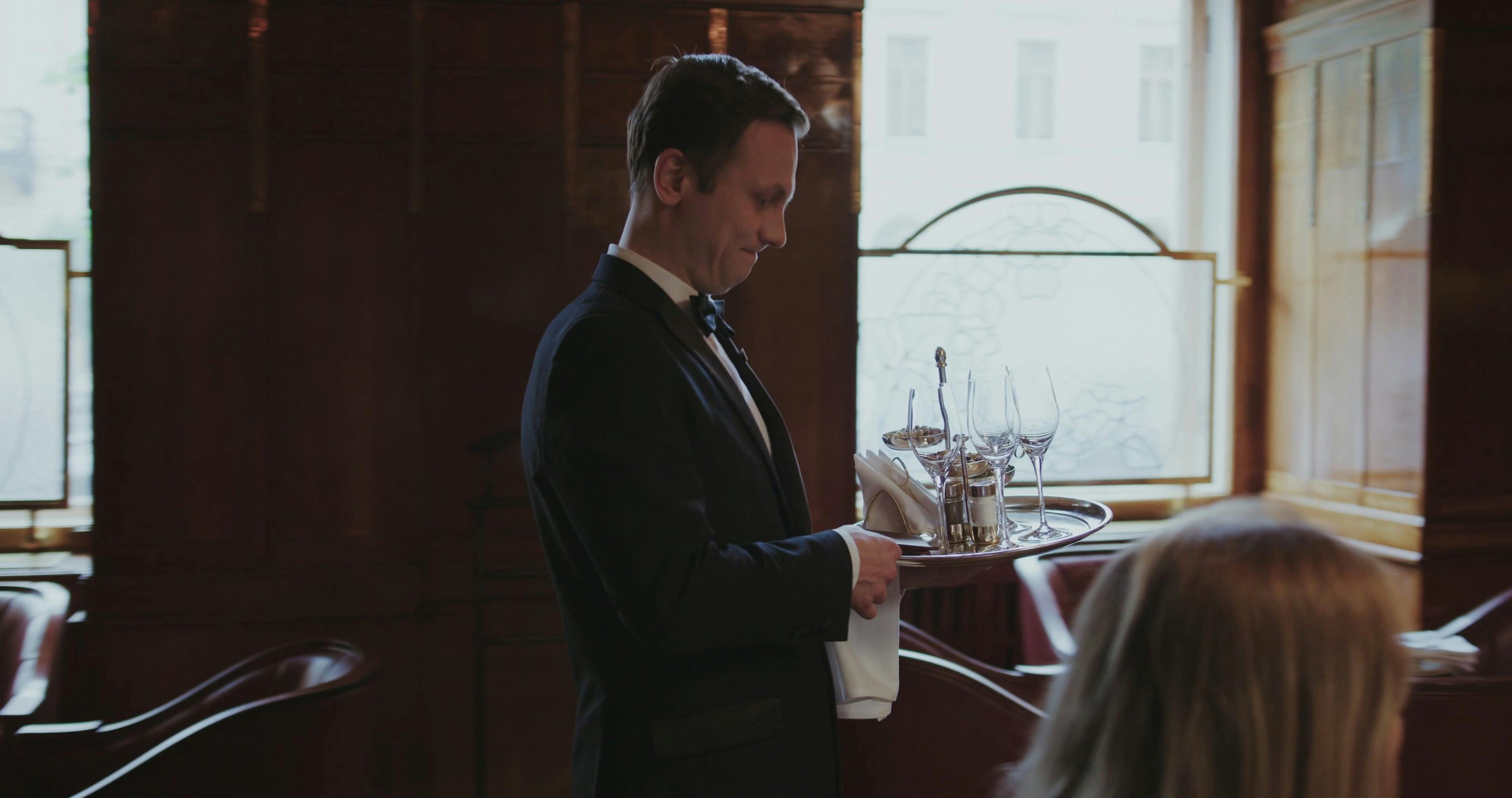 A Waiter Serving His Guests Free Stock Video Footage, Royalty-Free 4K ...