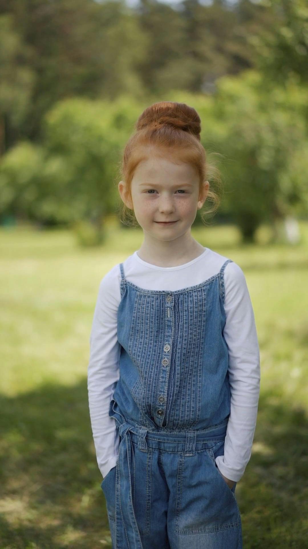 Girl Standing Looking at the Camera · Free Stock Video