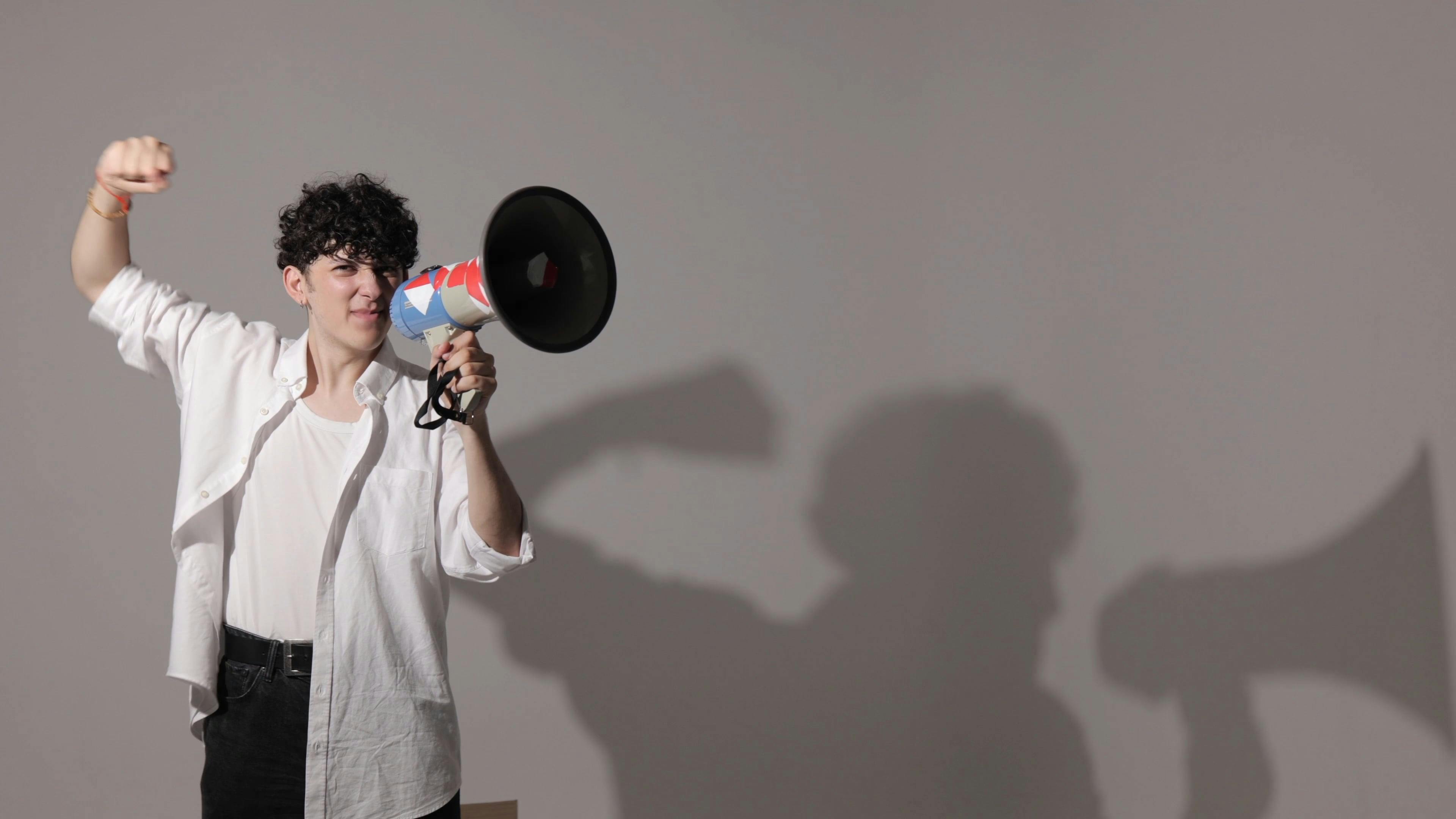 Man Using a Megaphone Free Stock Video Footage, Royalty-Free 4K & HD ...