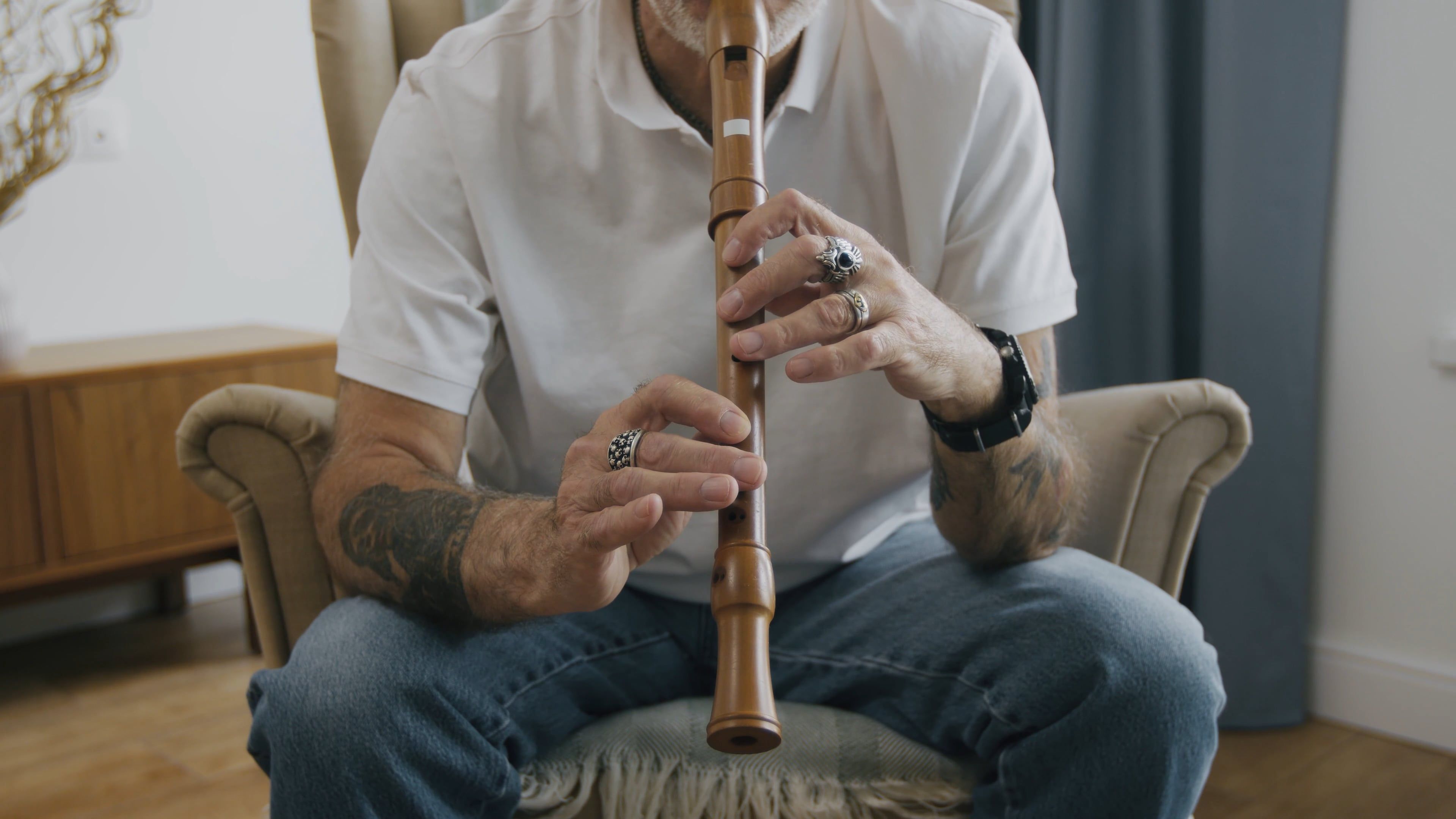 A Person Playing a Recorder Free Stock Video Footage, Royalty-Free 4K ...