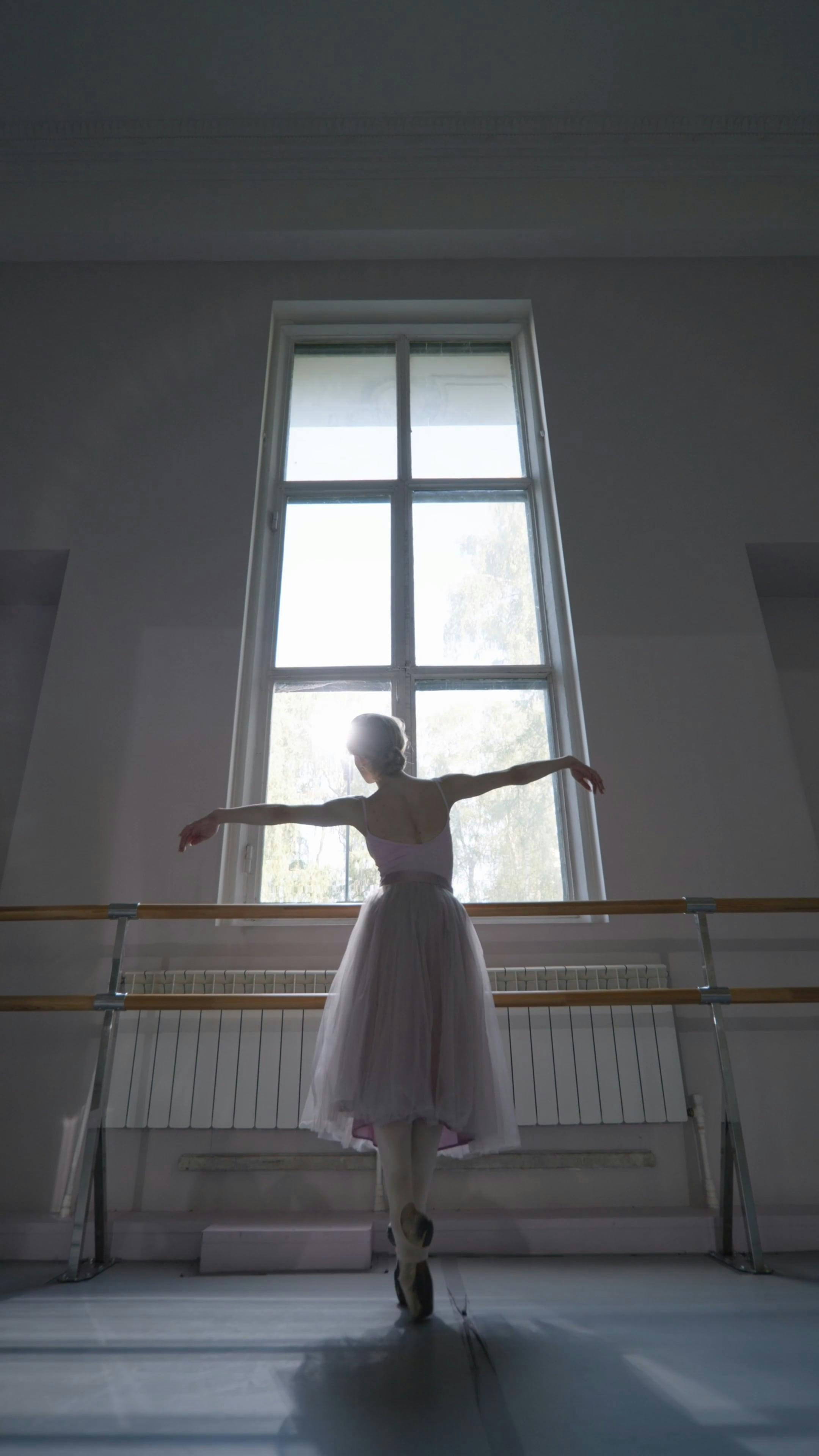 A Ballerina Looking at Her Reflection Free Stock Video Footage, Royalty ...