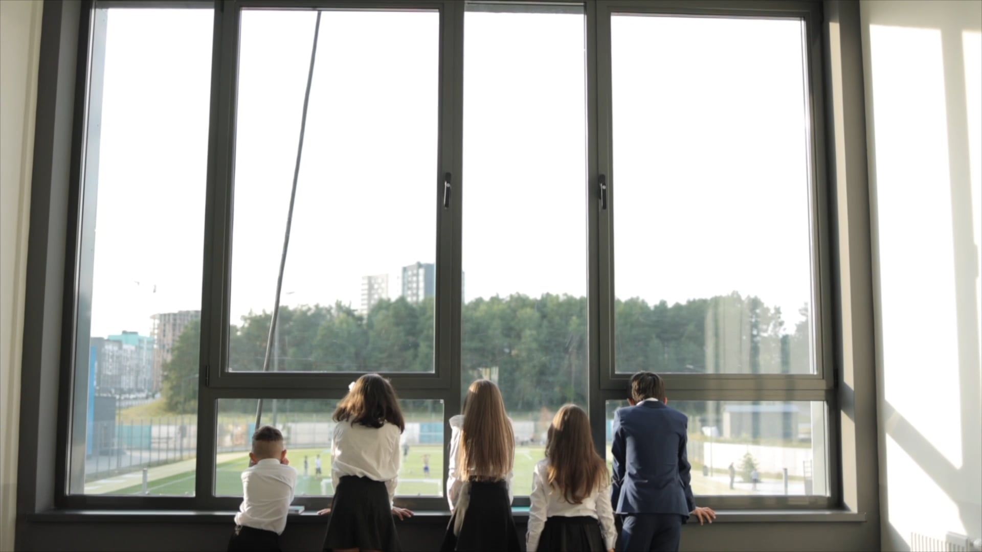 Back View of Students Celebrating near the Glass Window Free Stock ...