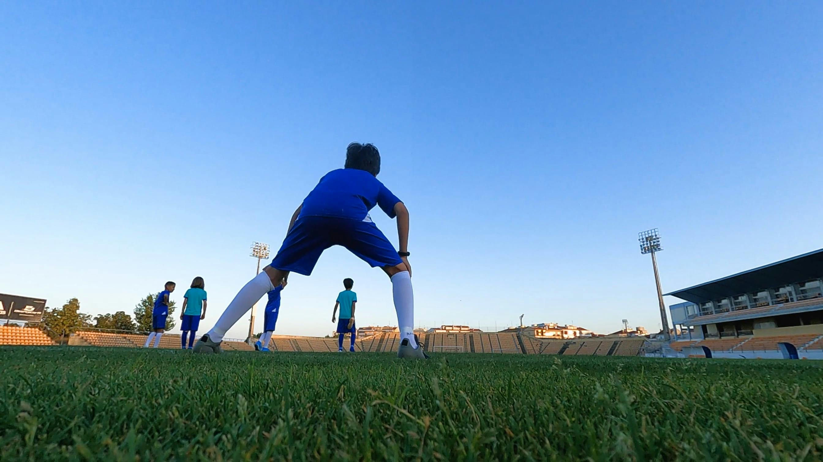 Aerial View of A Young Soccer Team Training · Free Stock Video