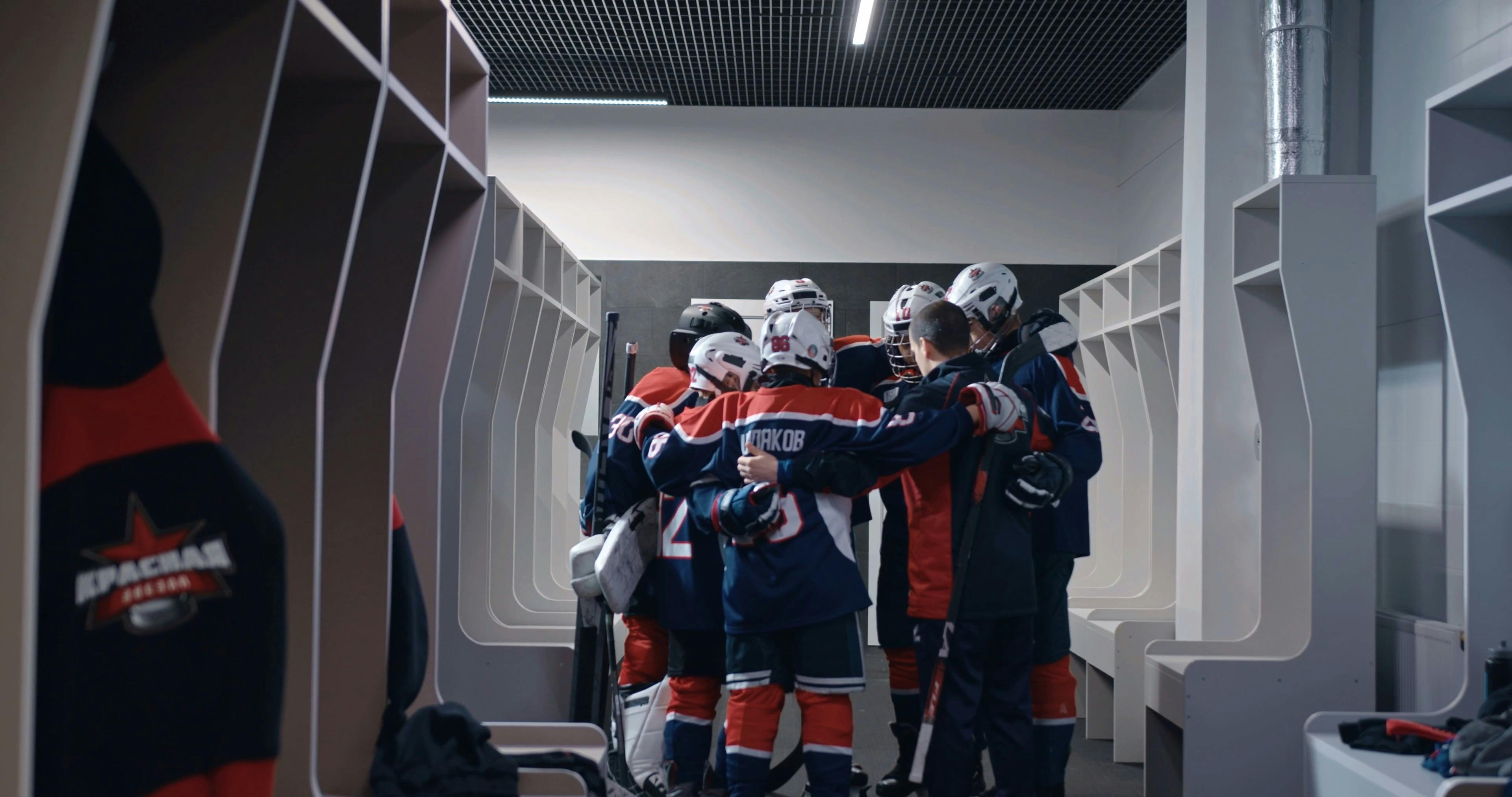 Players with Their Coach Hugging Before a Game Free Stock Video Footage ...