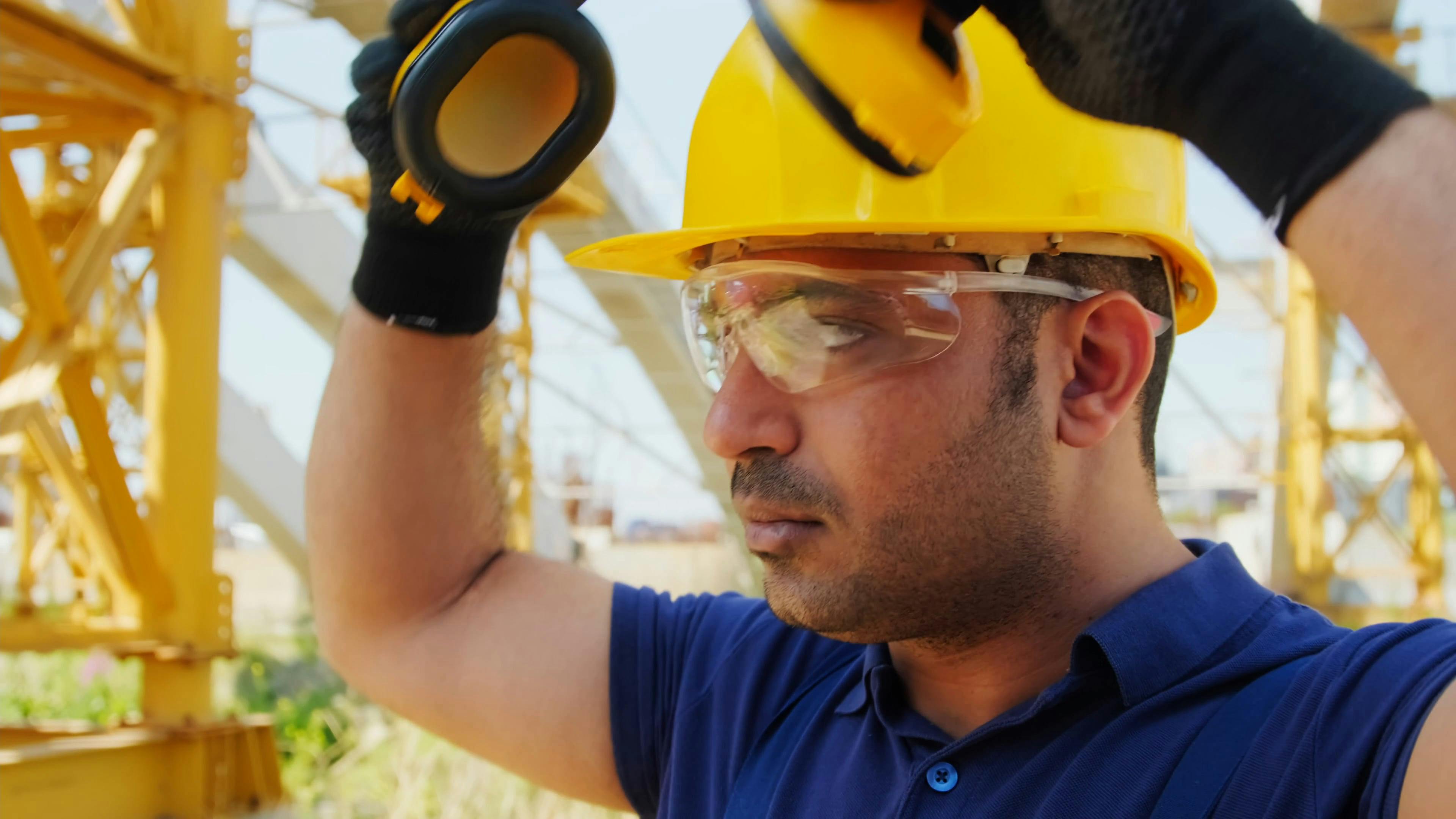 Construction Worker Checking in the Construction Site Free Stock Video ...