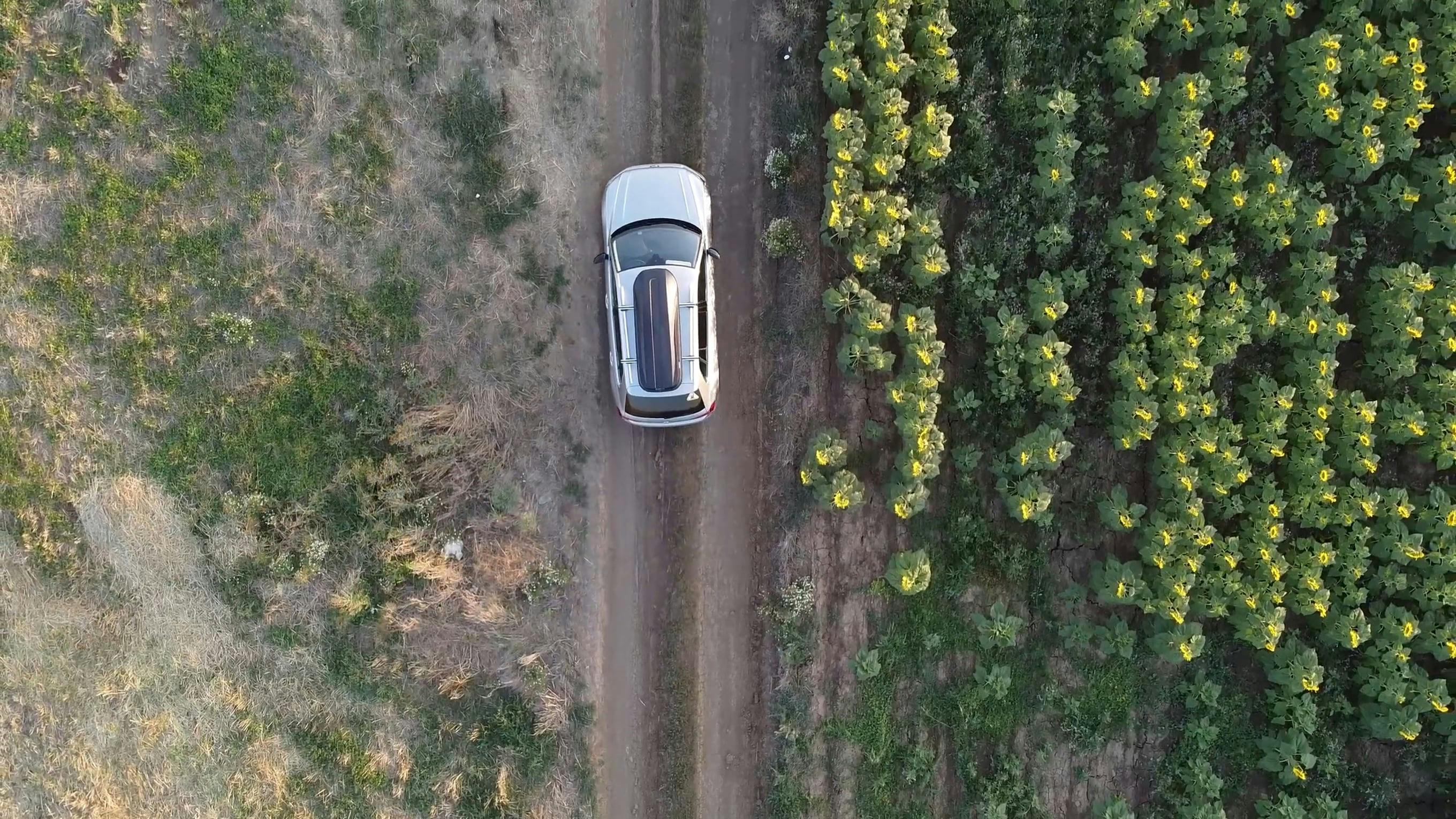 Drone Footage of a Car on a Dirt Road Free Stock Video Footage, Royalty ...
