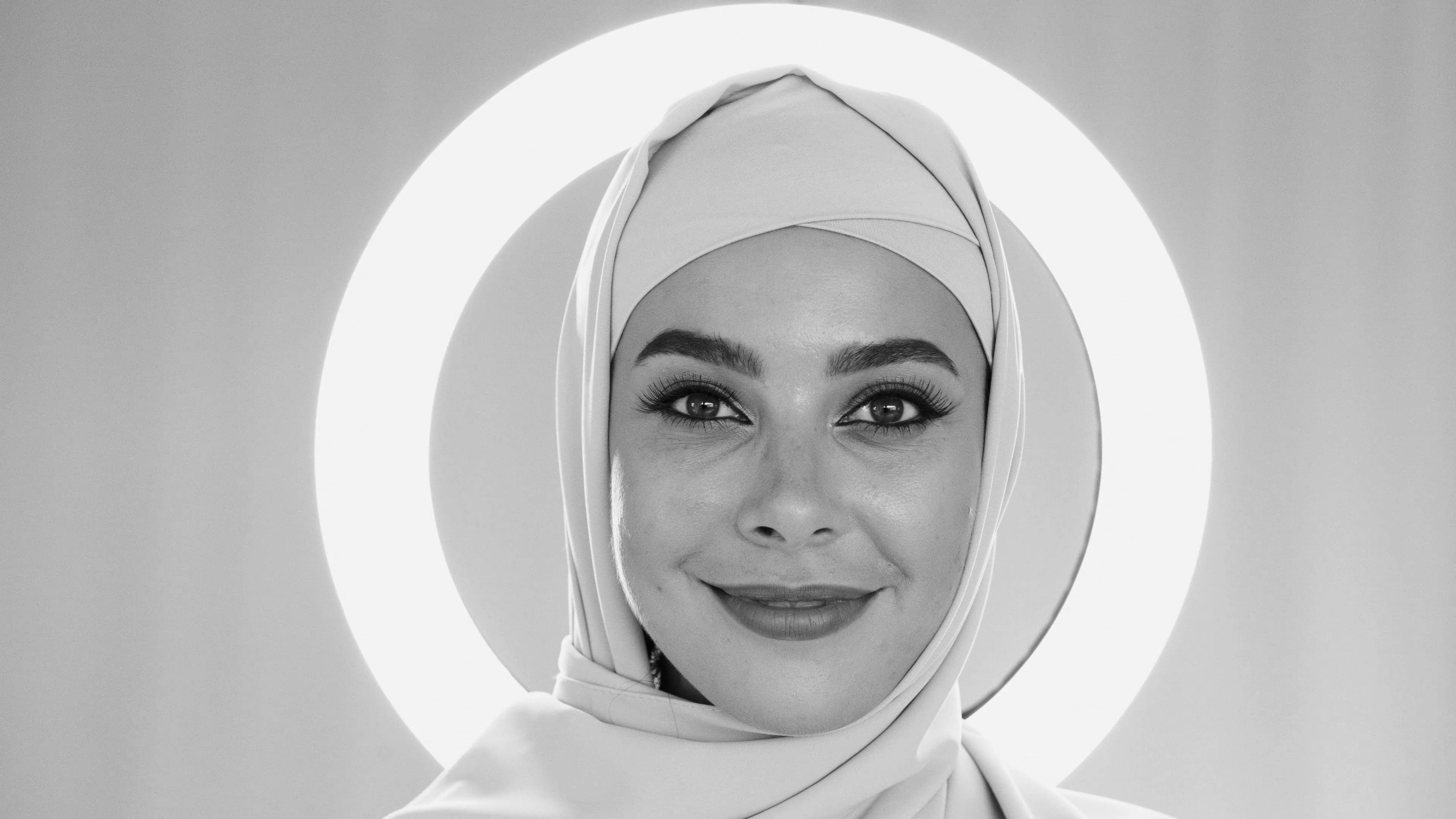 Beautiful Woman Wearing Dress Doing Sign Language While Looking at the ...