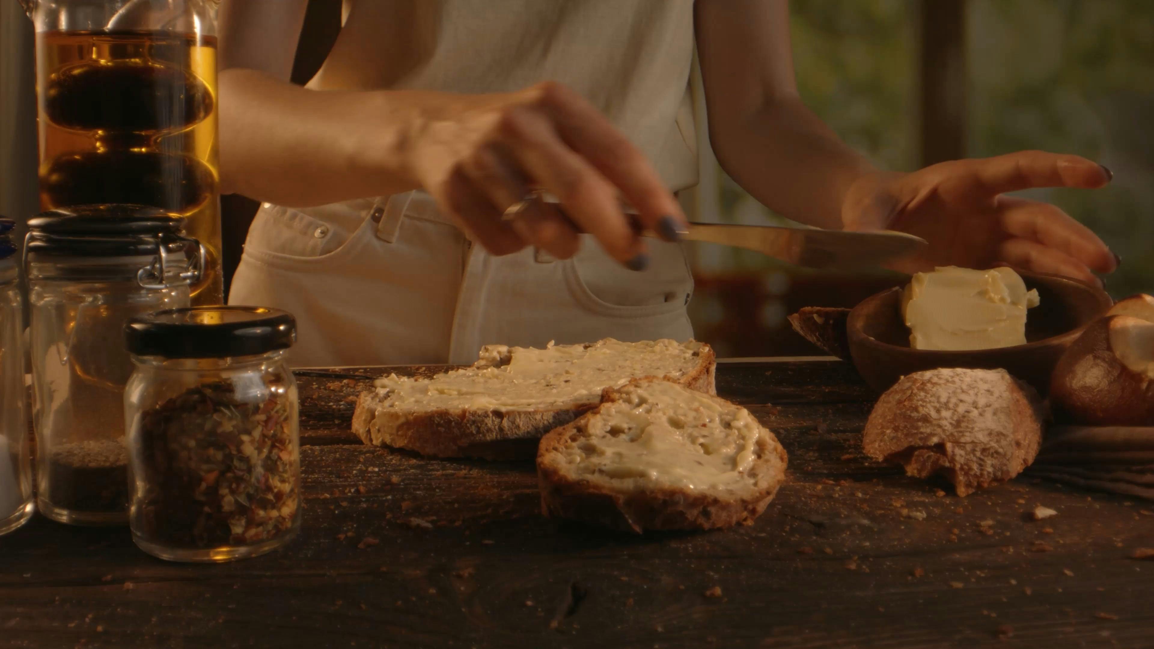 Person Spreading Butter on Bread Free Stock Video Footage, Royalty-Free ...