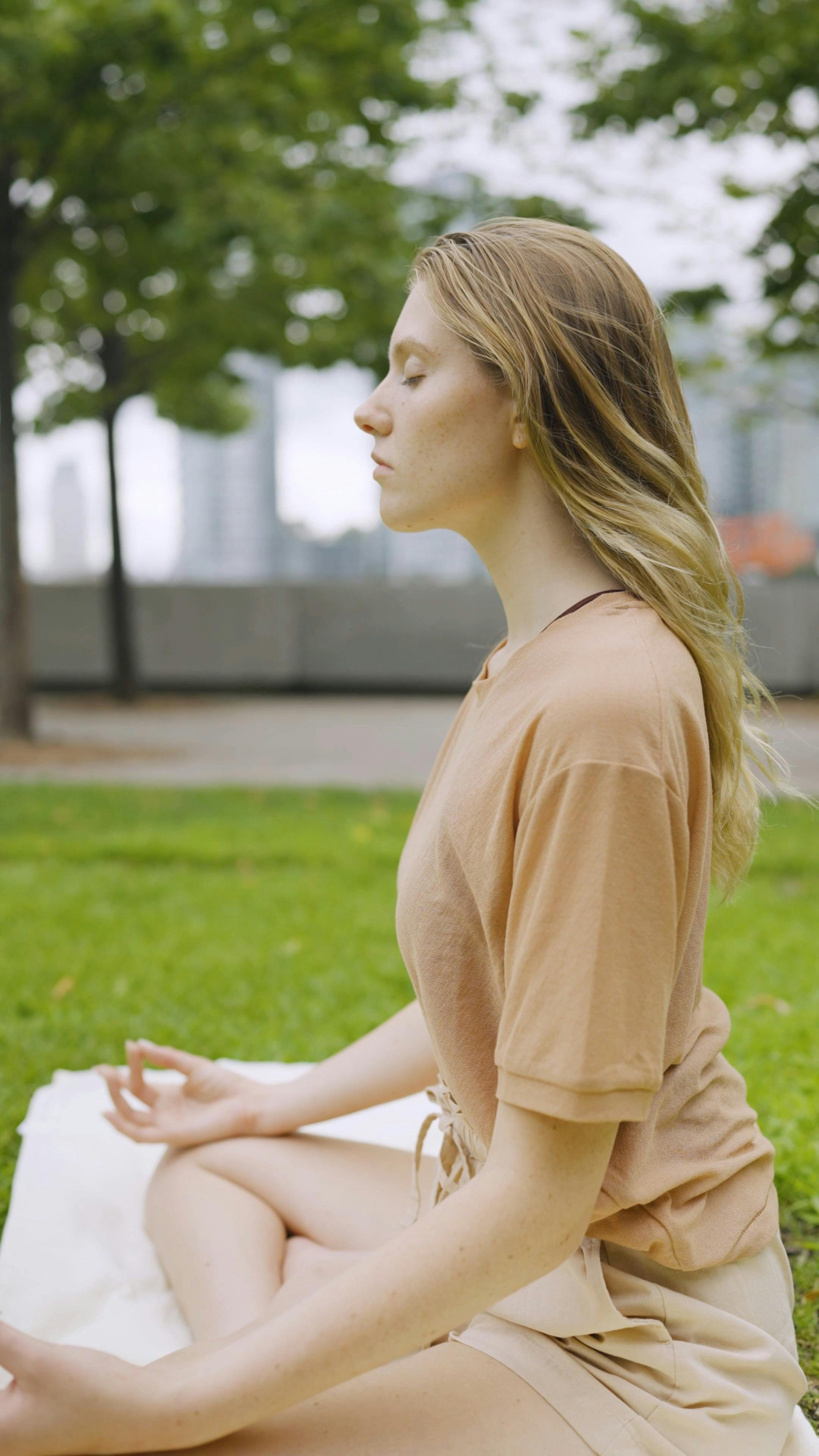 A Woman Meditating Outdoors · Free Stock Video