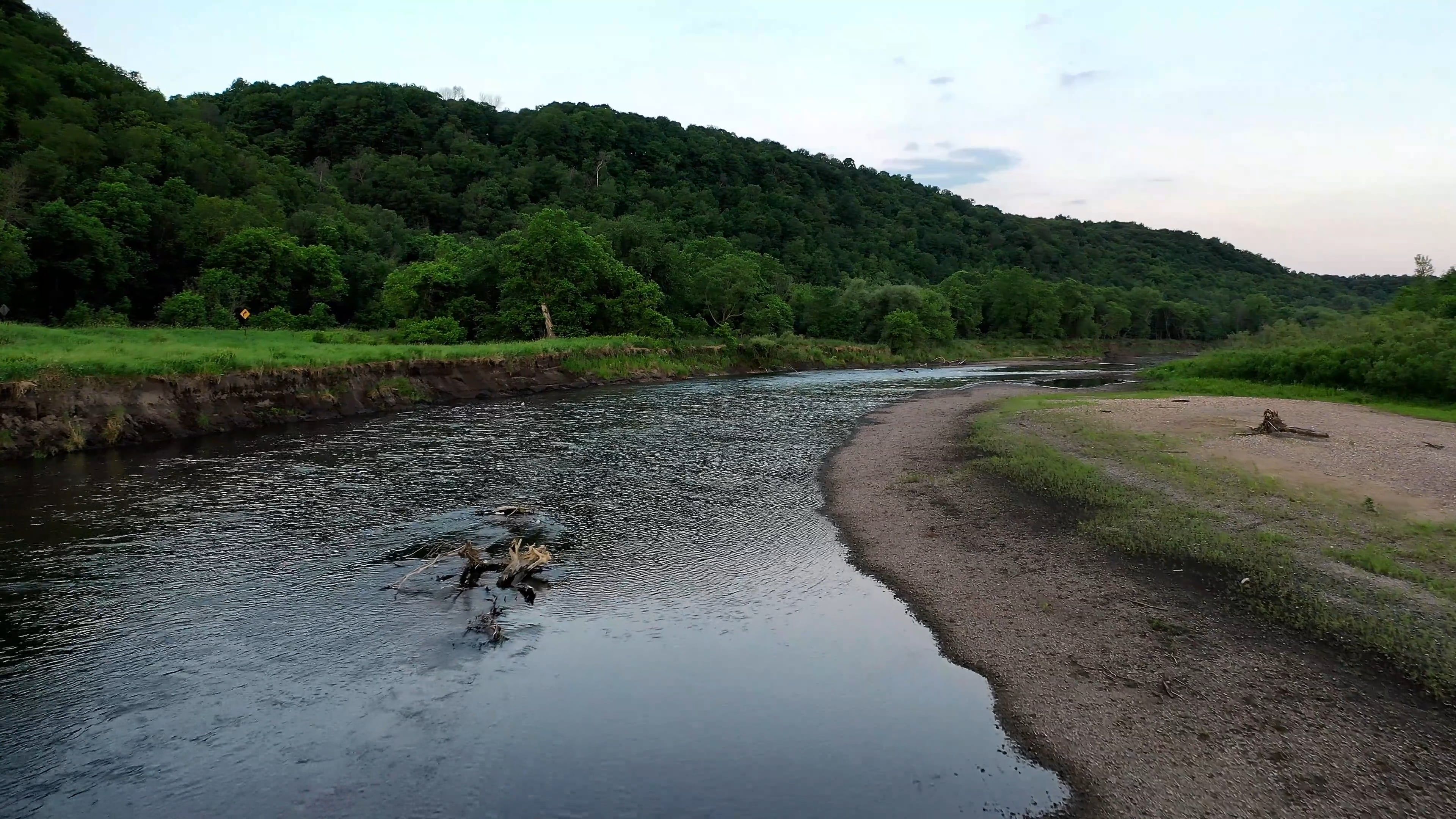 Aerial Footage of a Beautiful Stream in a Forest Free Stock Video ...