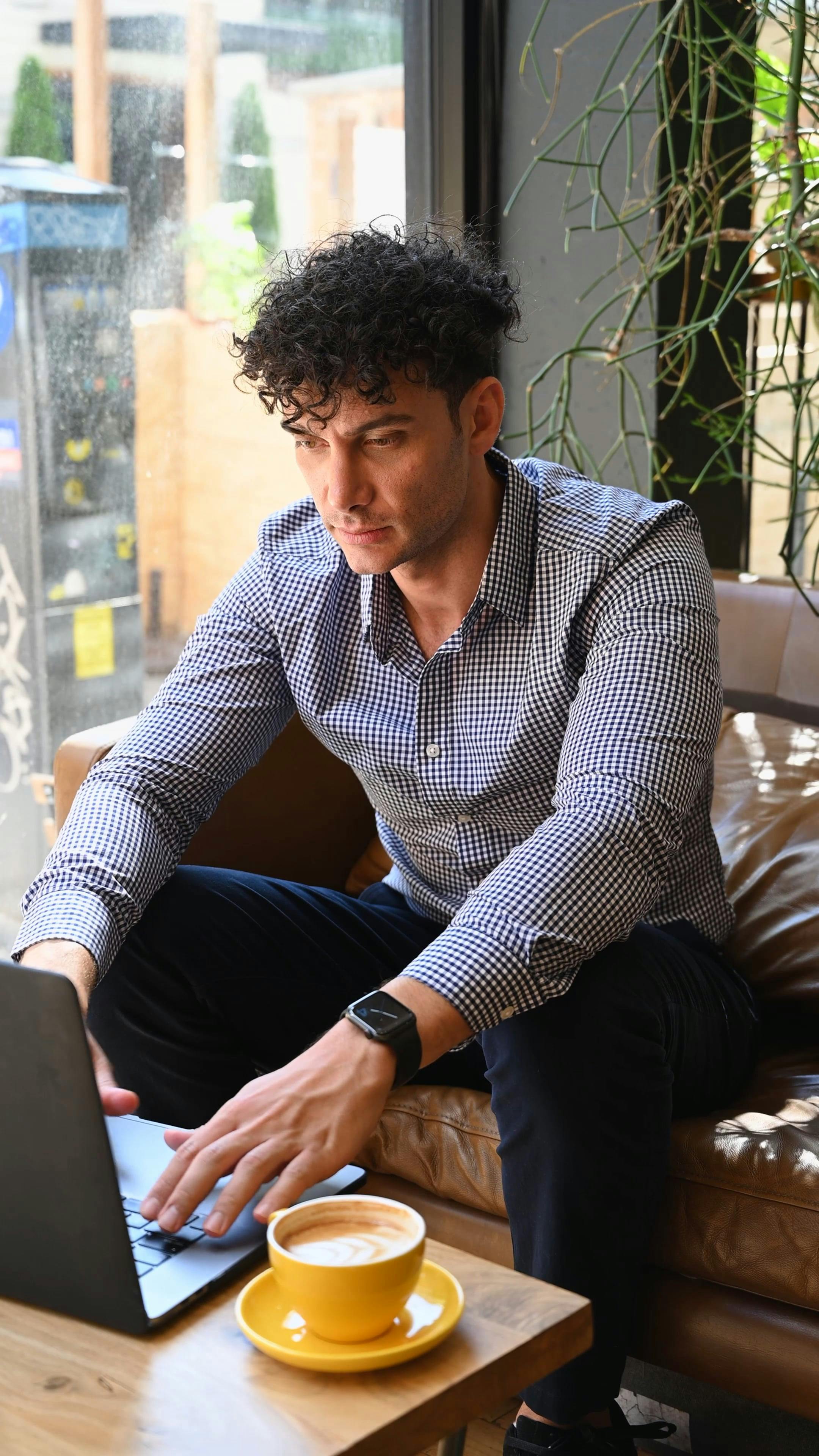 Man Having Coffee While Working In The Office · Free Stock Video