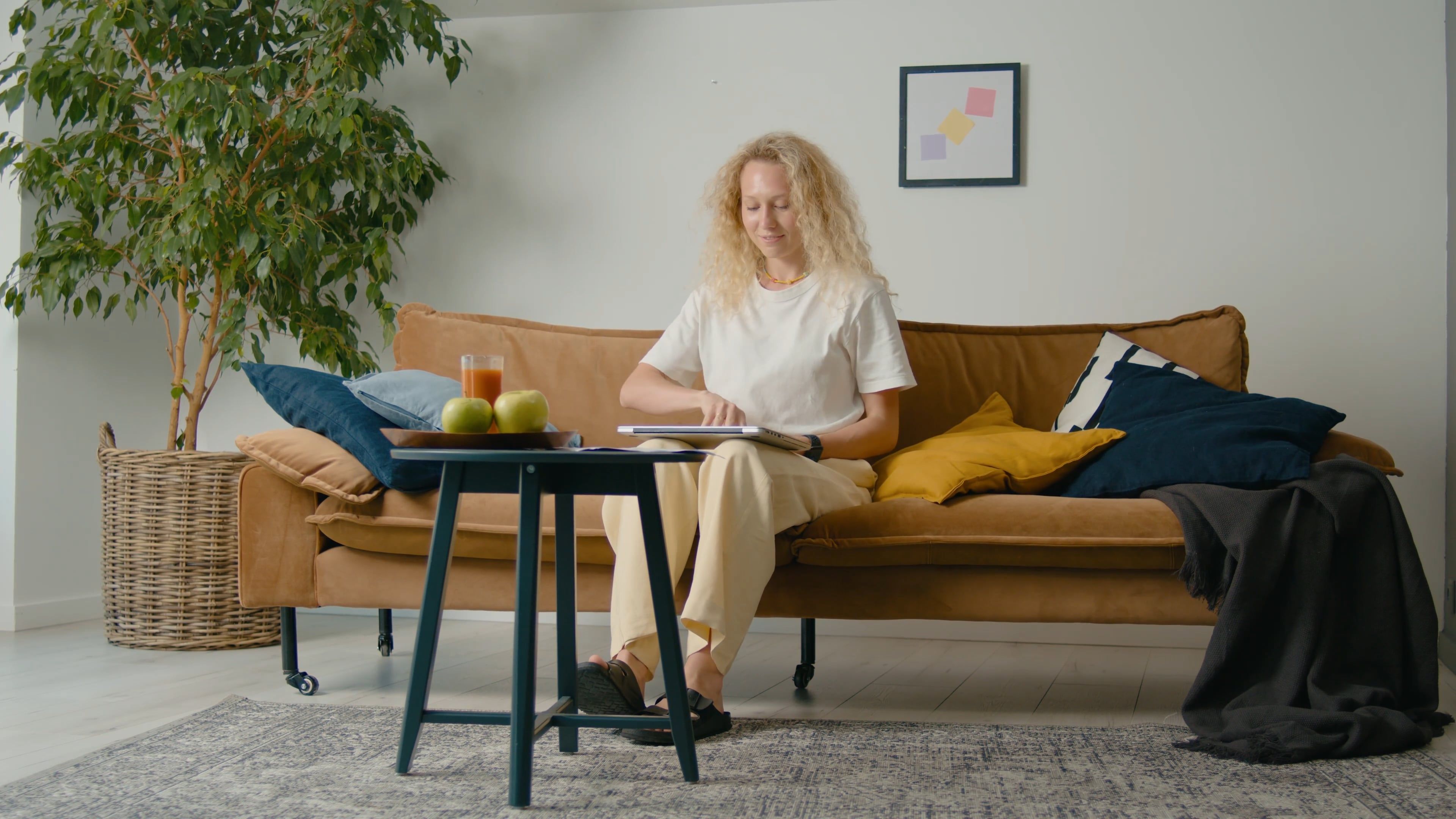 Woman Waving Bye and Closing Her Laptop Free Stock Video Footage ...