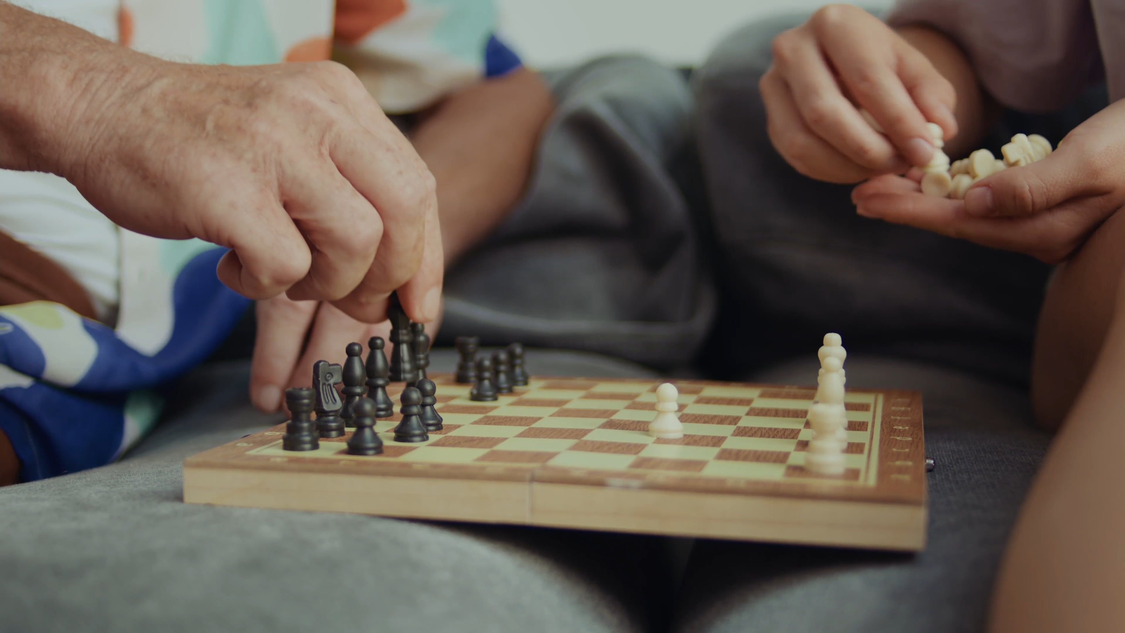 People Putting Chess Pieces on the Chessboard Free Stock Video Footage ...