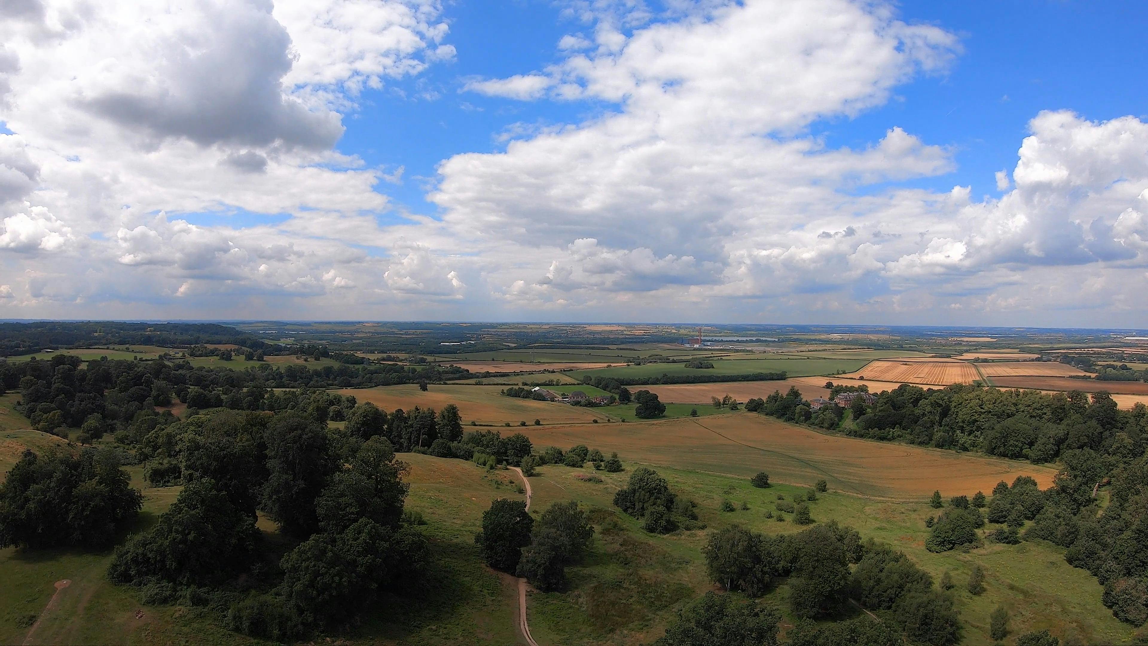 Countryside Landscape in Birds Eye View Free Stock Video Footage ...