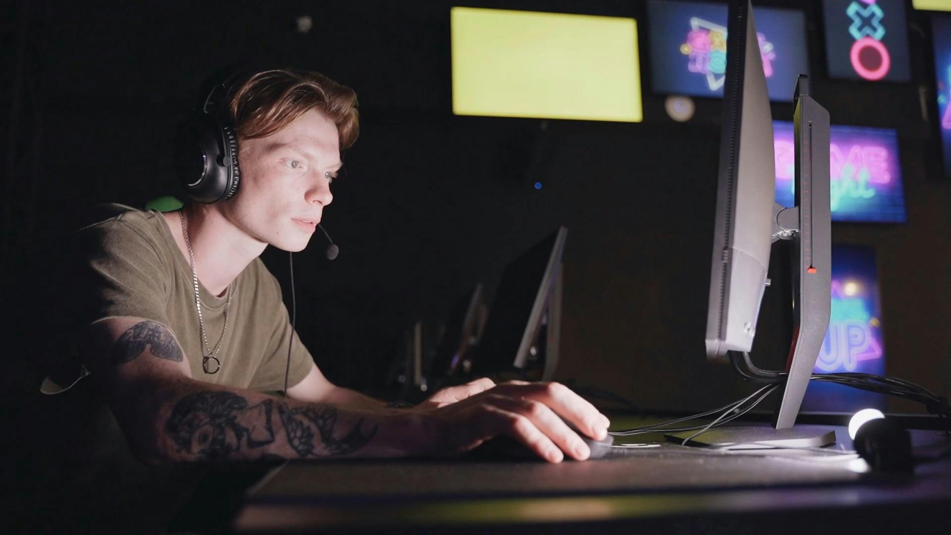 A Tattooed Man Using a Computer Free Stock Video Footage, Royalty-Free ...