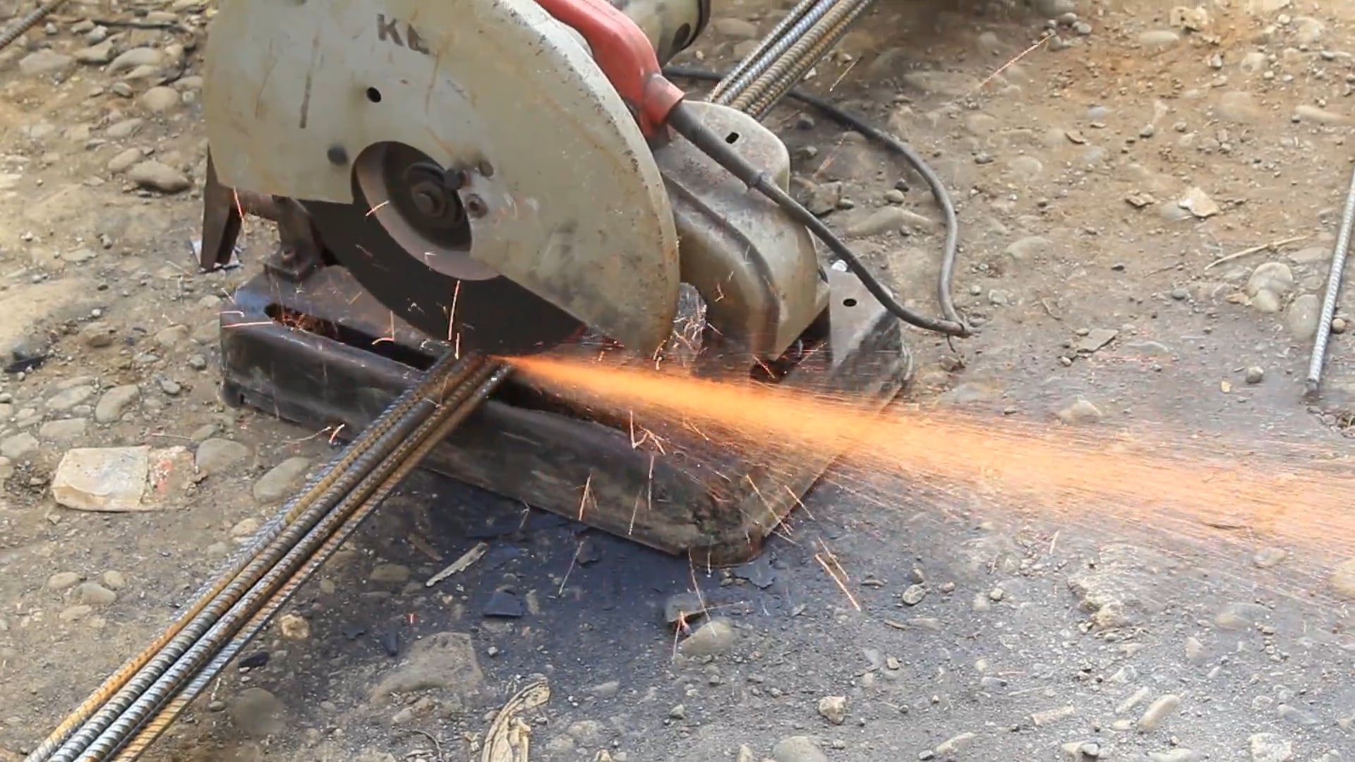 Cutting Steel Bars Using a Circular Saw Free Stock Video Footage ...