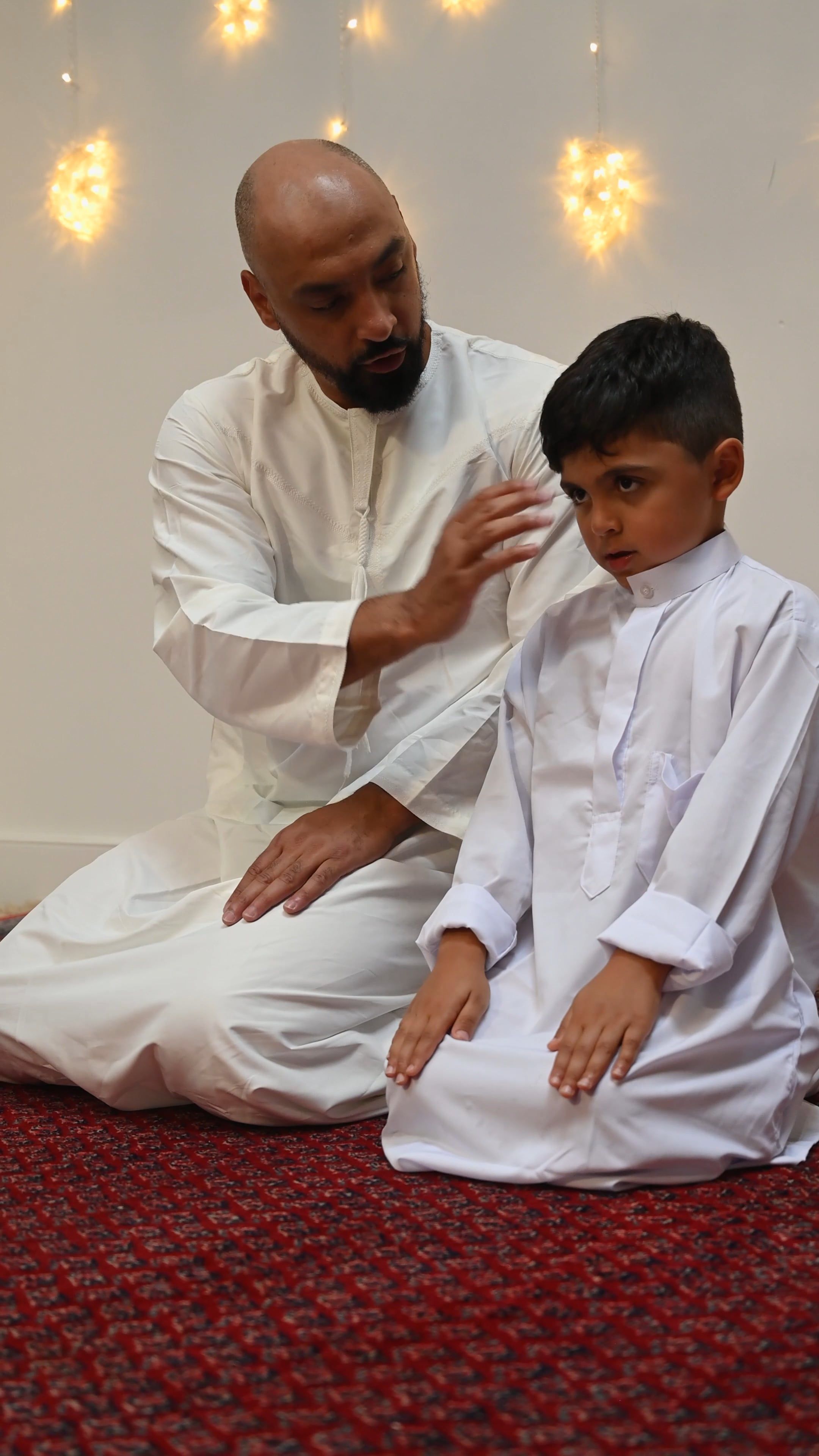 Father Fixing His Son's Hair · Free Stock Video