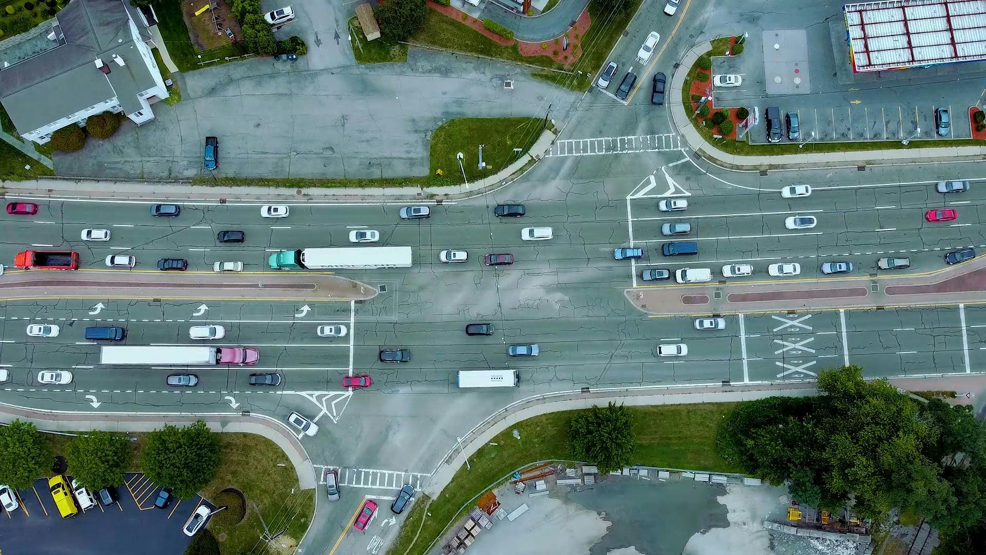 Aerial View Of Roads And Traffic · Free Stock Video