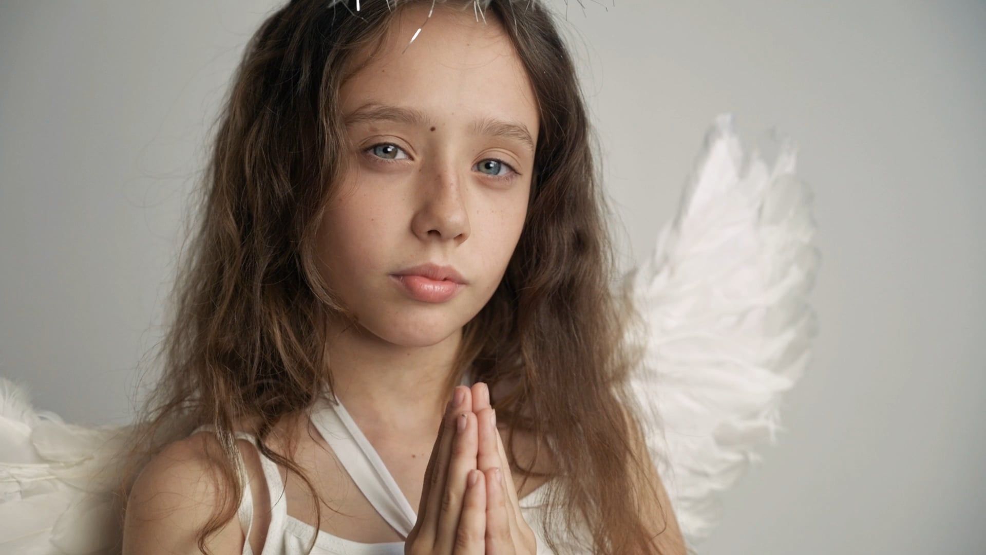 Young Girl Wearing an Angel Costume Free Stock Video Footage, Royalty ...