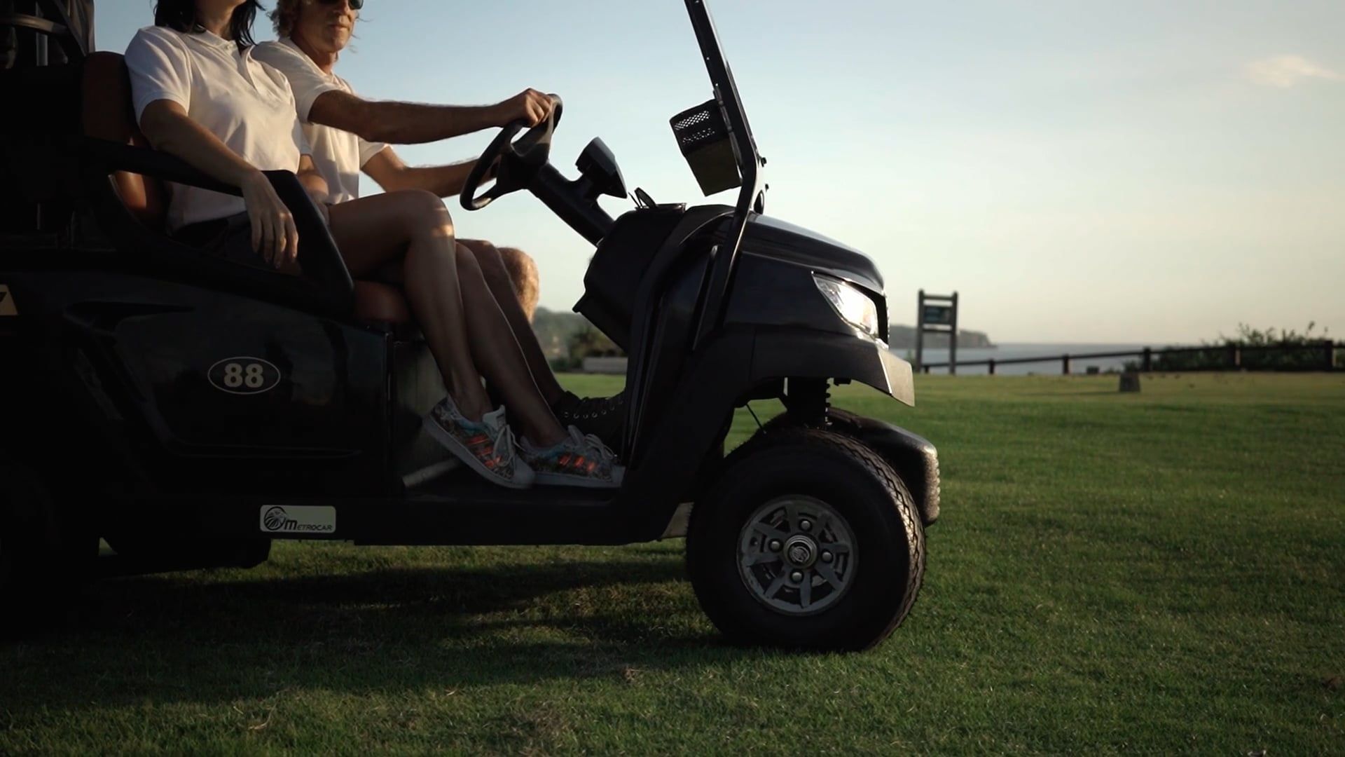 A Man Driving a Golf Cart with His Family Free Stock Video Footage ...