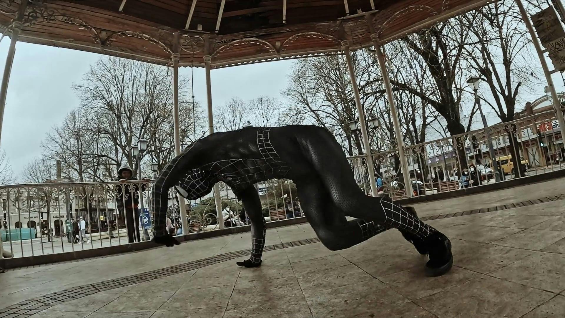 Person in a Spiderman Costume Doing a Handstand Free Stock Video ...