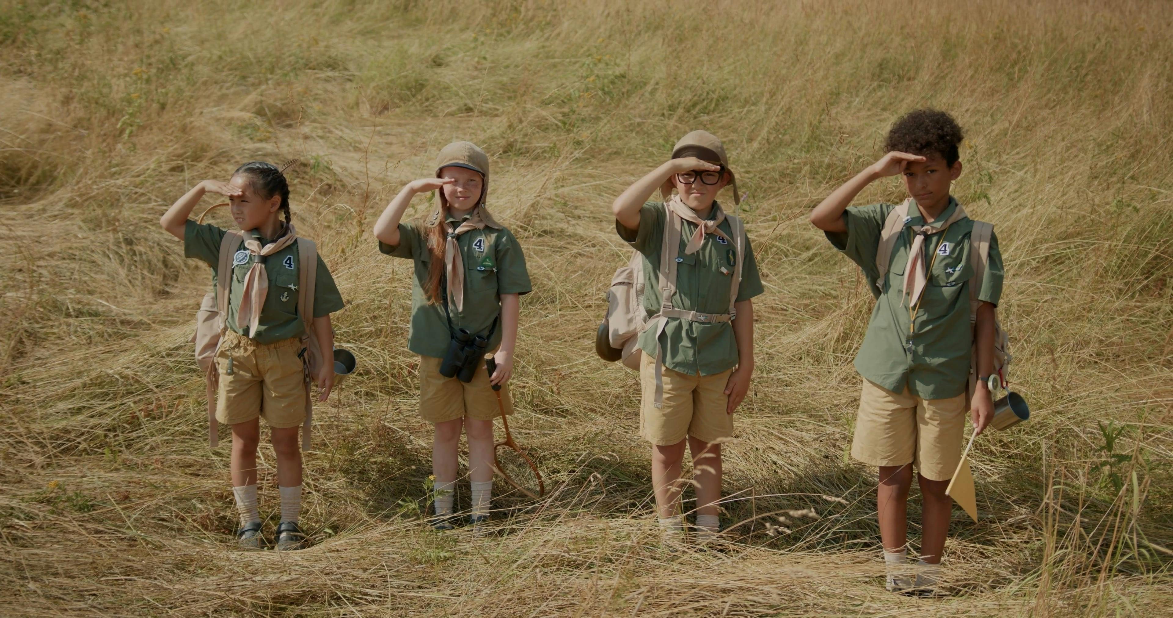 Young Scouts Marching while Walking in Field Free Stock Video Footage ...