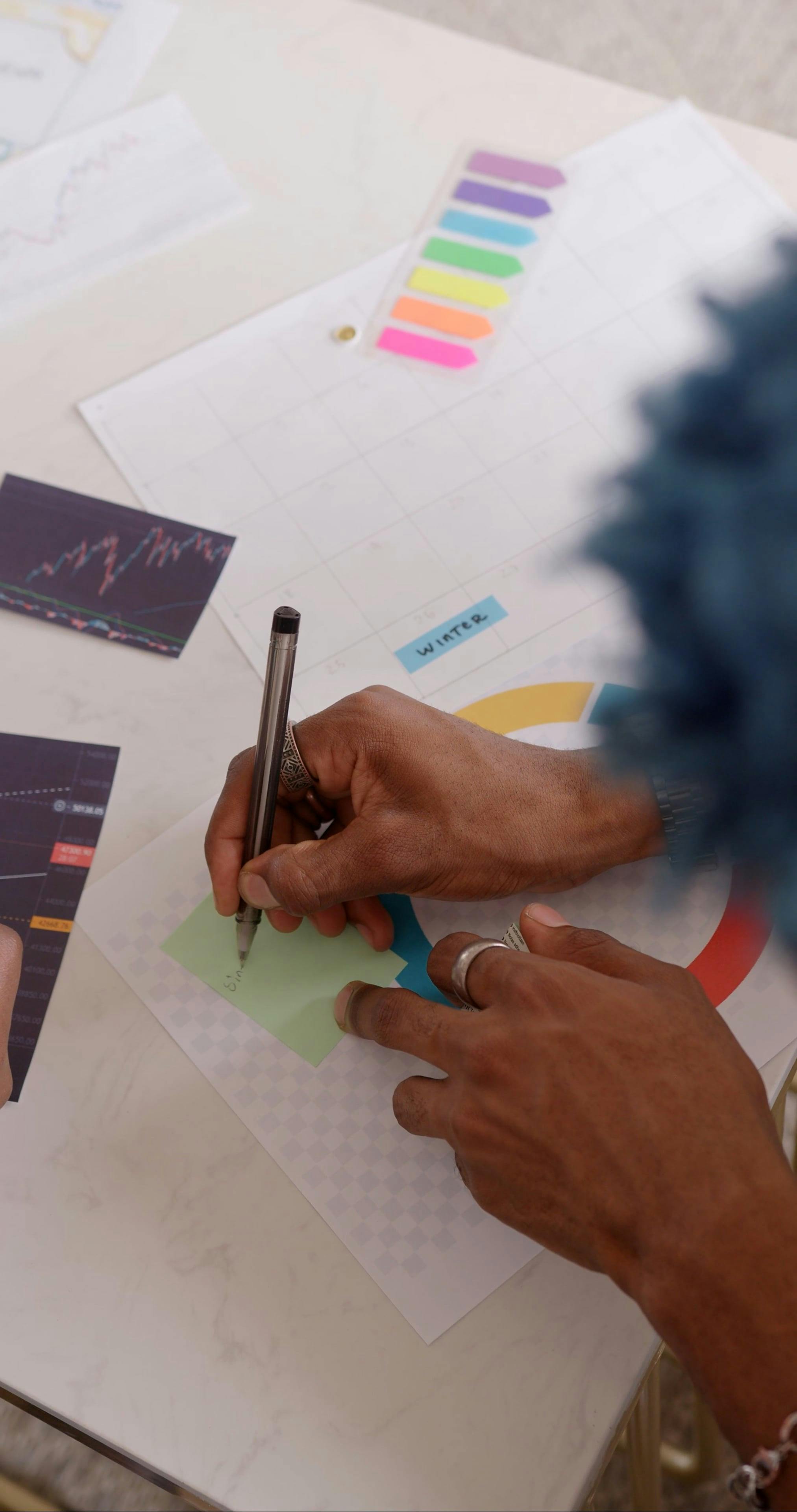 A Person Sticking Sticky Notes · Free Stock Video