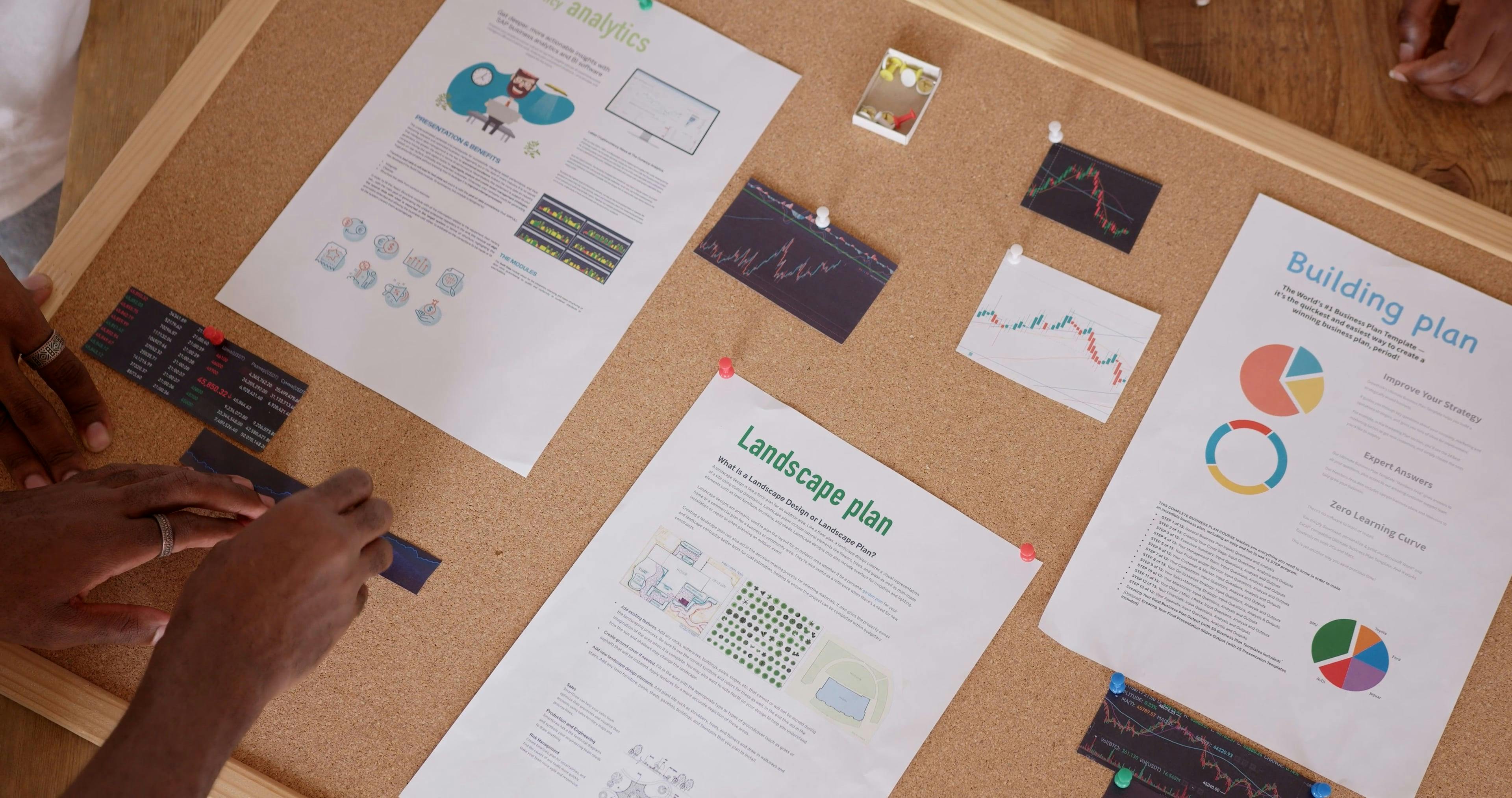 Documents and Graphs on a Corkboard Free Stock Video Footage, Royalty ...